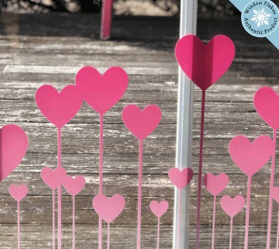 Floating hearts border-very sculptural :: By Wanda G. – Window Flakes
