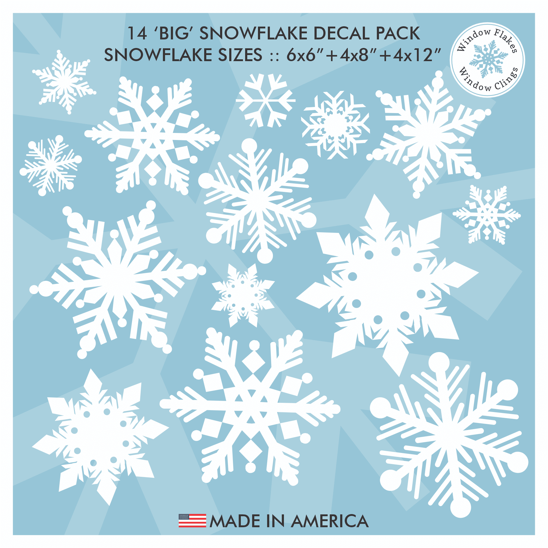 Snowflake Decals | Vinyl Snowflake Stickers | Window Flakes