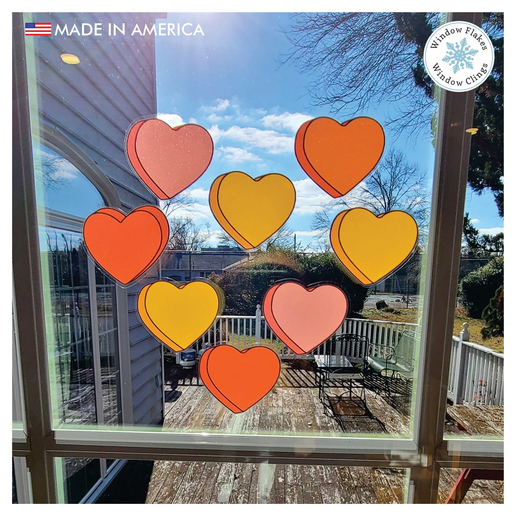 18 Retro 50s Style Heart Window Decals Reusable Valentines Home Decor ...