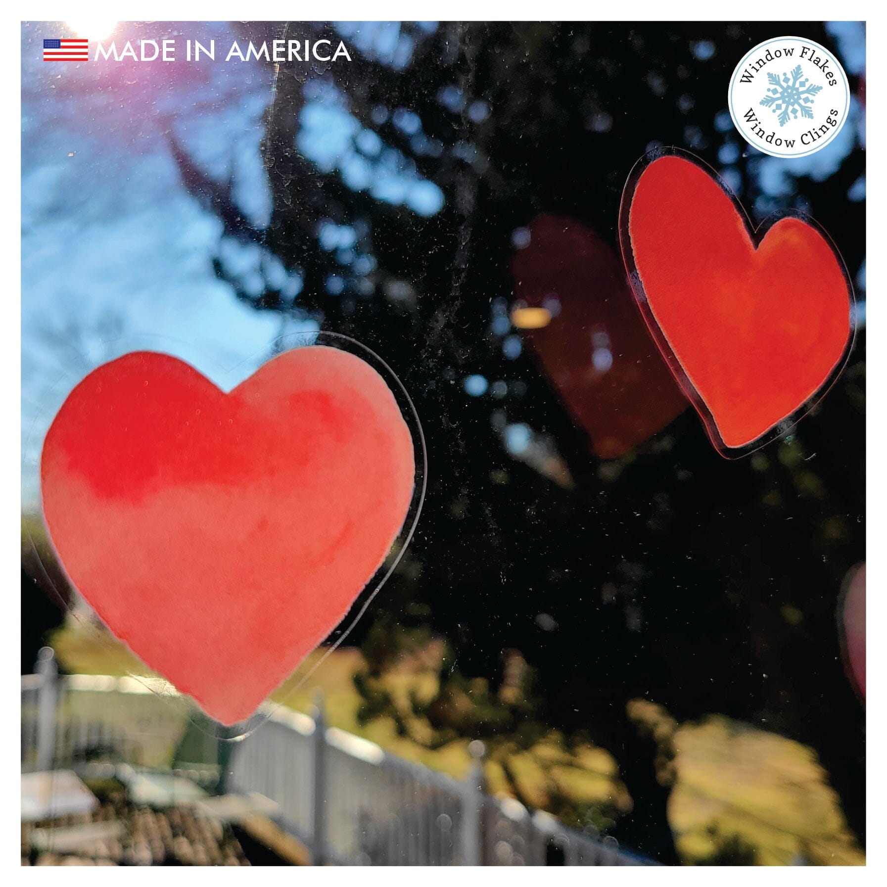 18 Watercolor Heart Window Decals Reusable Valentines Home Decor ...