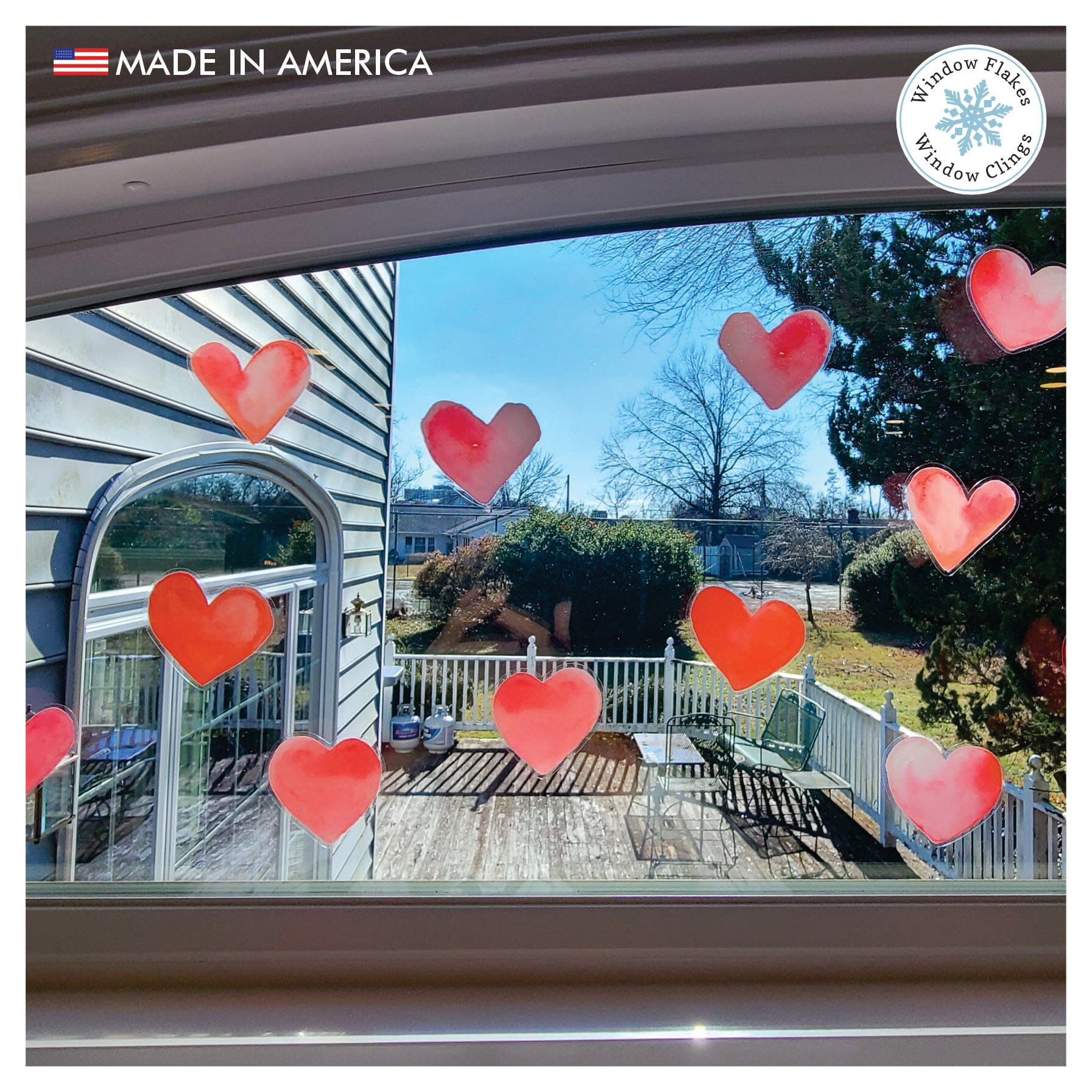 18 Watercolor Heart Window Decals Reusable Valentines Home Decor ...