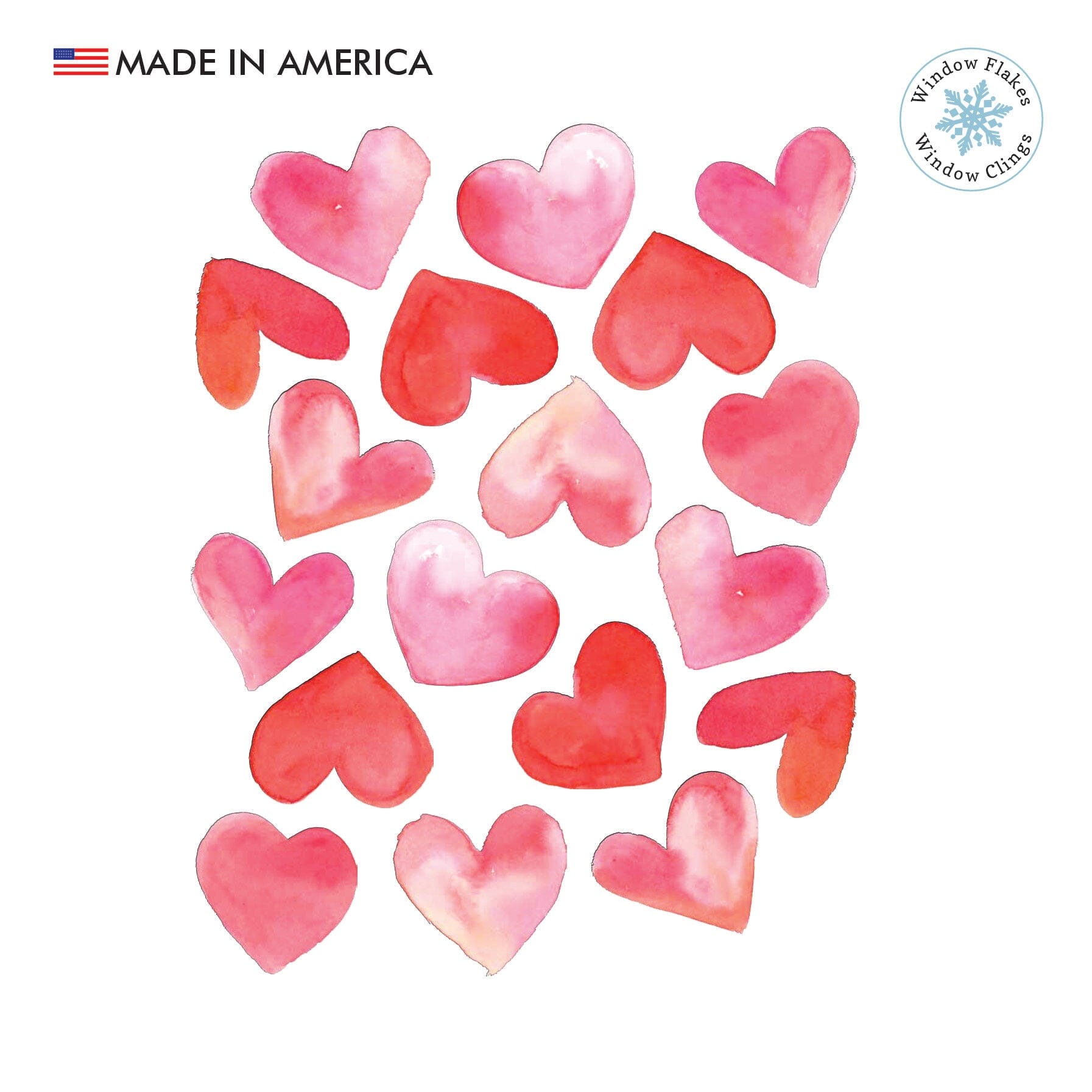 18 Watercolor Heart Window Decals Reusable Valentines Home Decor ...