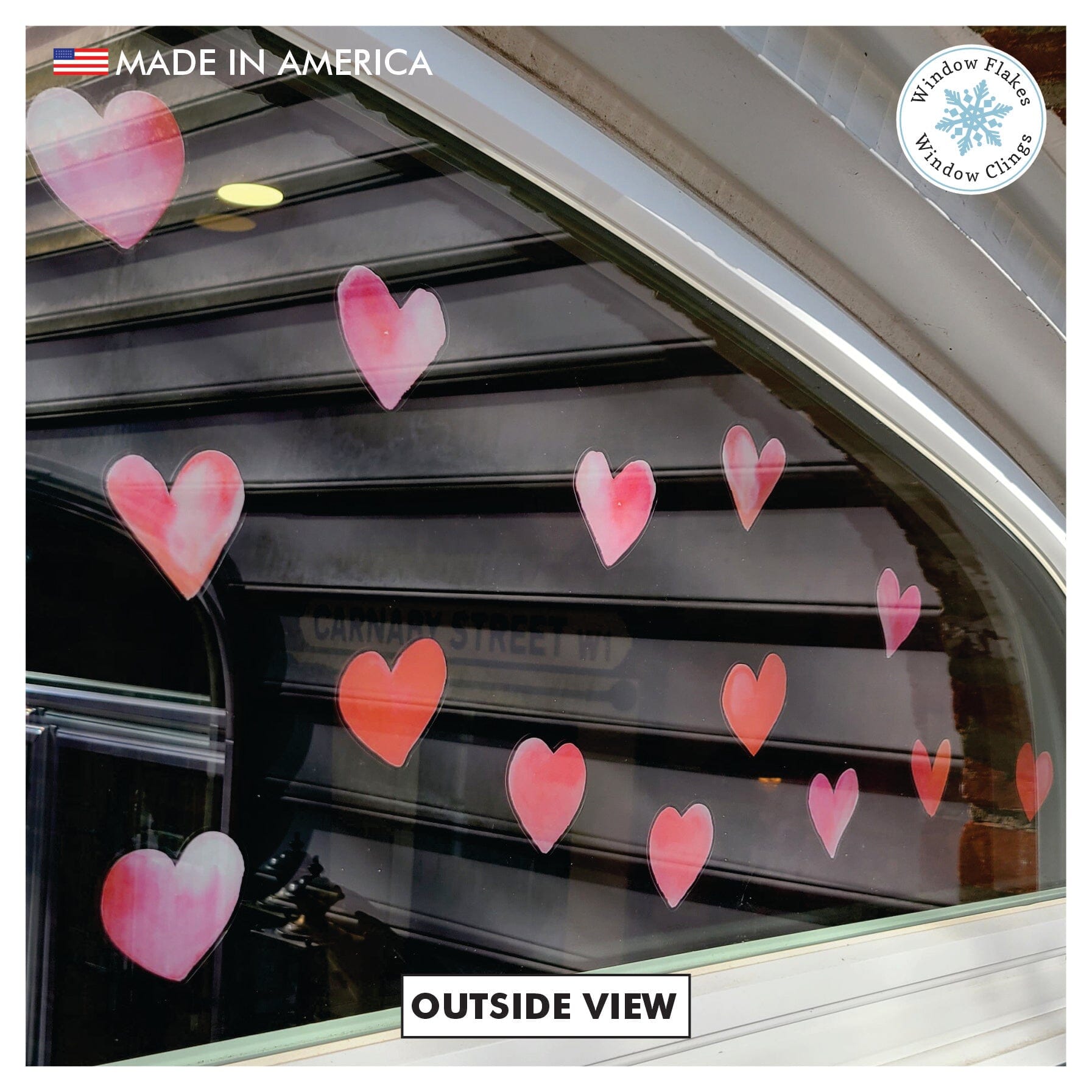 18 Watercolor Heart Window Decals Reusable Valentines Home Decor ...