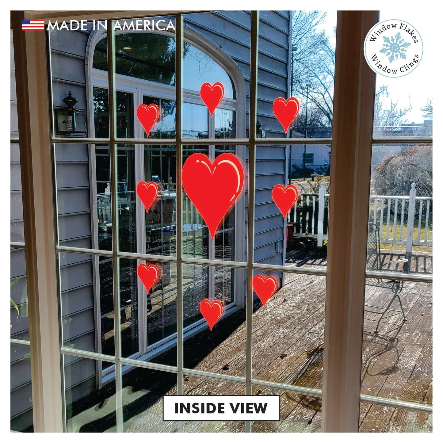 Valentine Heart Window Cling Valentines Decoration Decal Window Clings ...