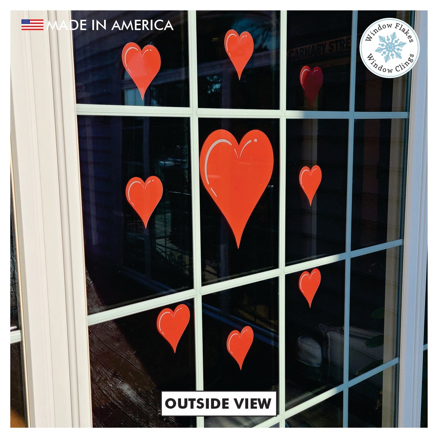 Valentine Heart Window Cling Valentines Decoration Decal Window Clings ...