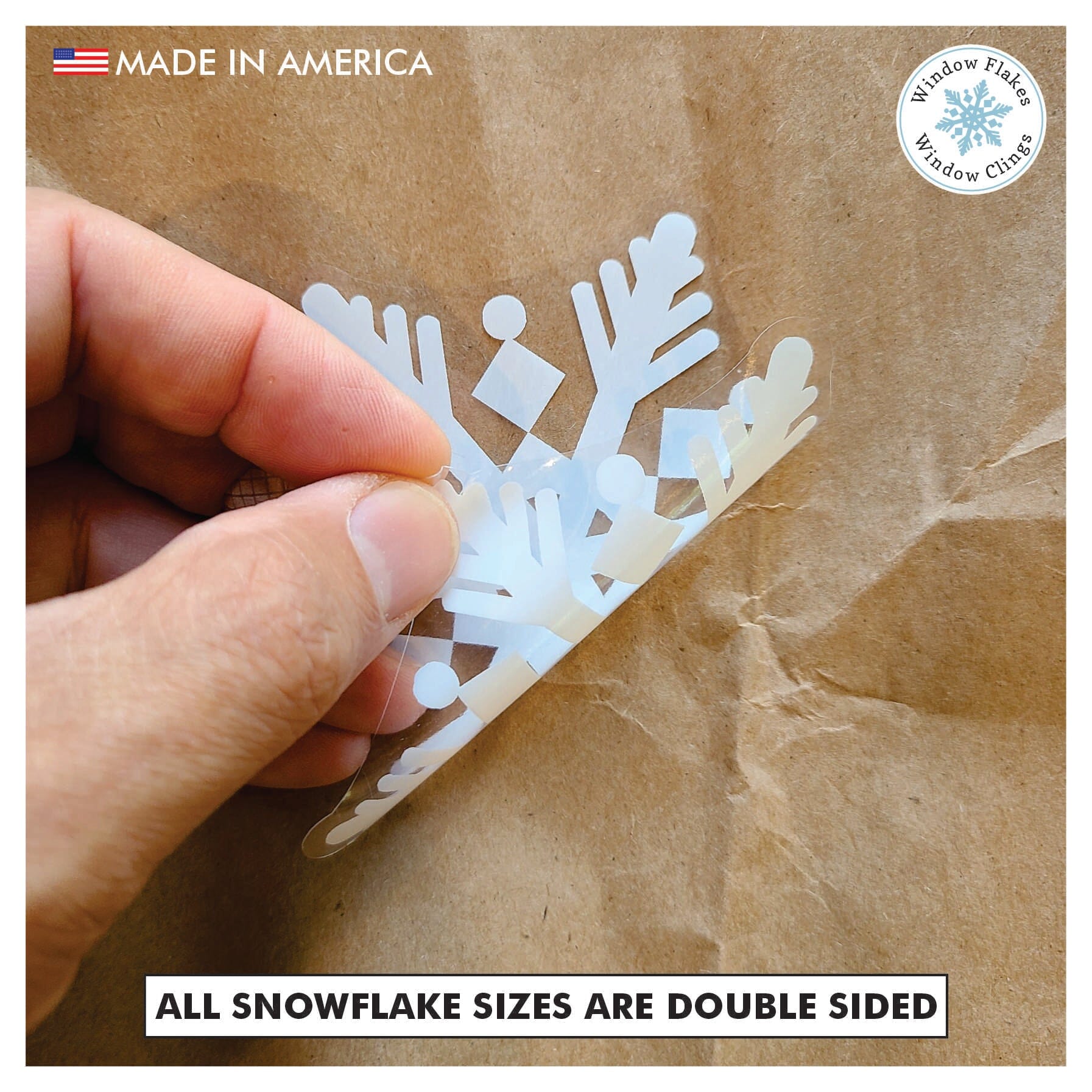 308 Pack of Snowflake Clings for Window Displays – Window Flakes