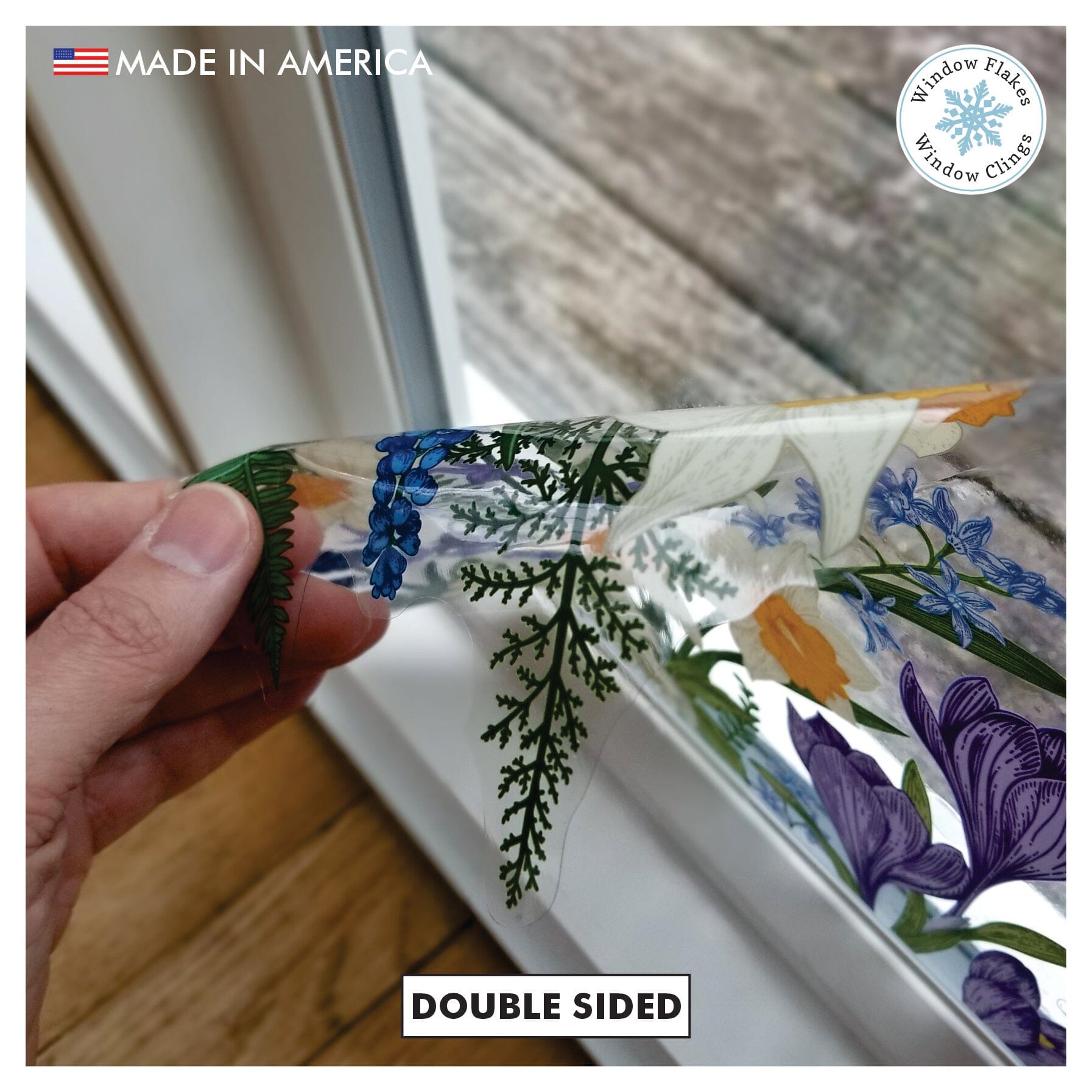 Botanical Spring Flowers Border | Wildflower Window Decal – Window Flakes