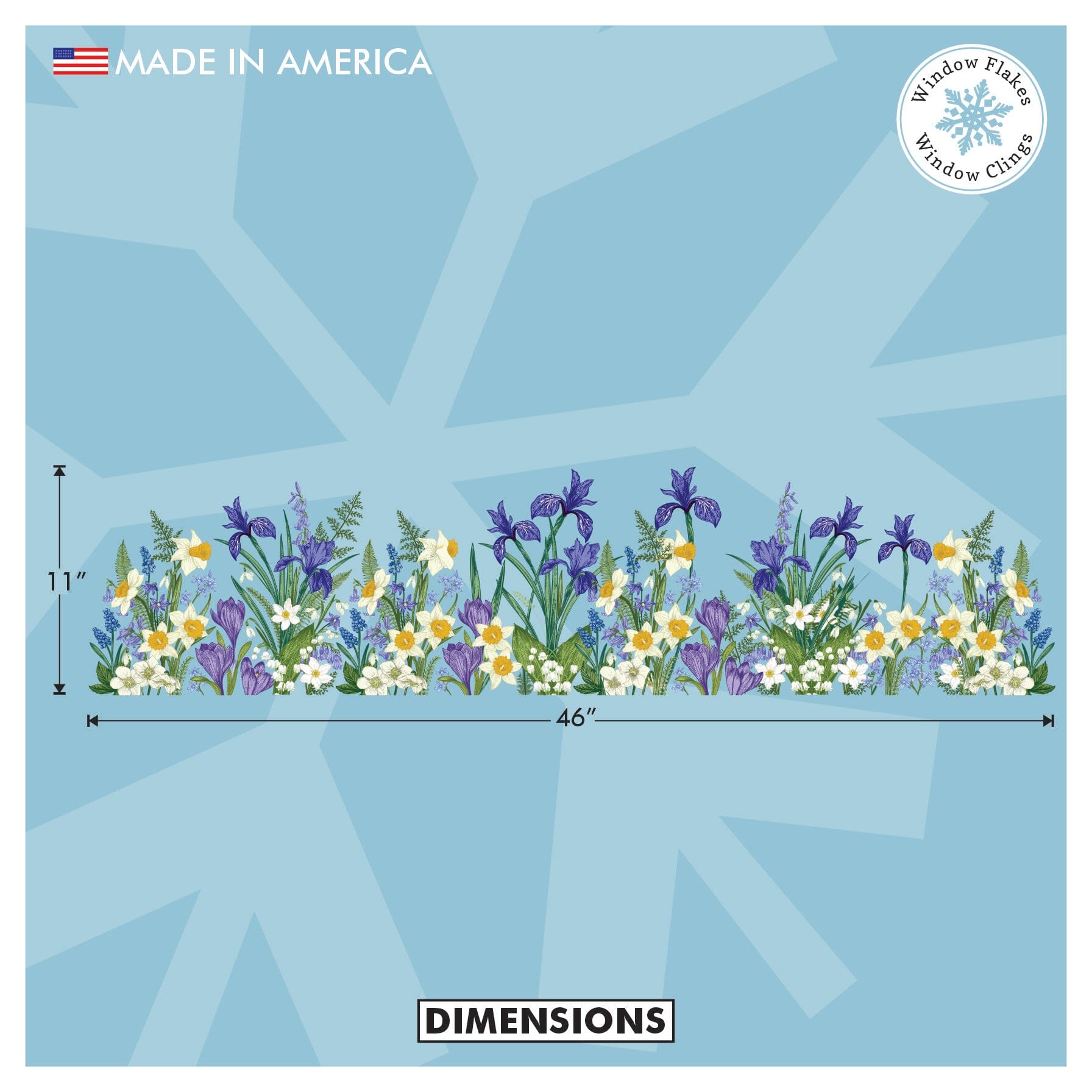 Botanical Spring Flowers Border | Wildflower Window Decal – Window Flakes