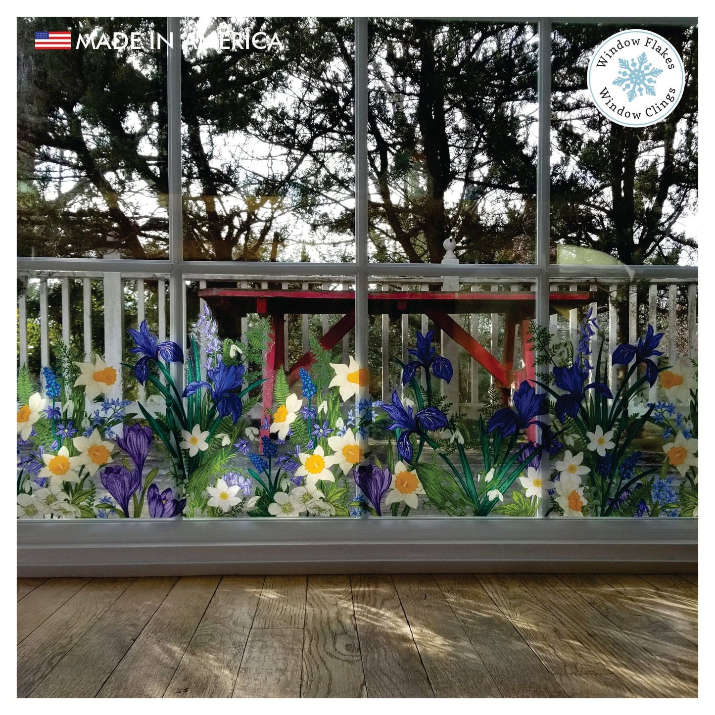 Botanical Spring Flowers Border | Wildflower Window Decal – Window Flakes