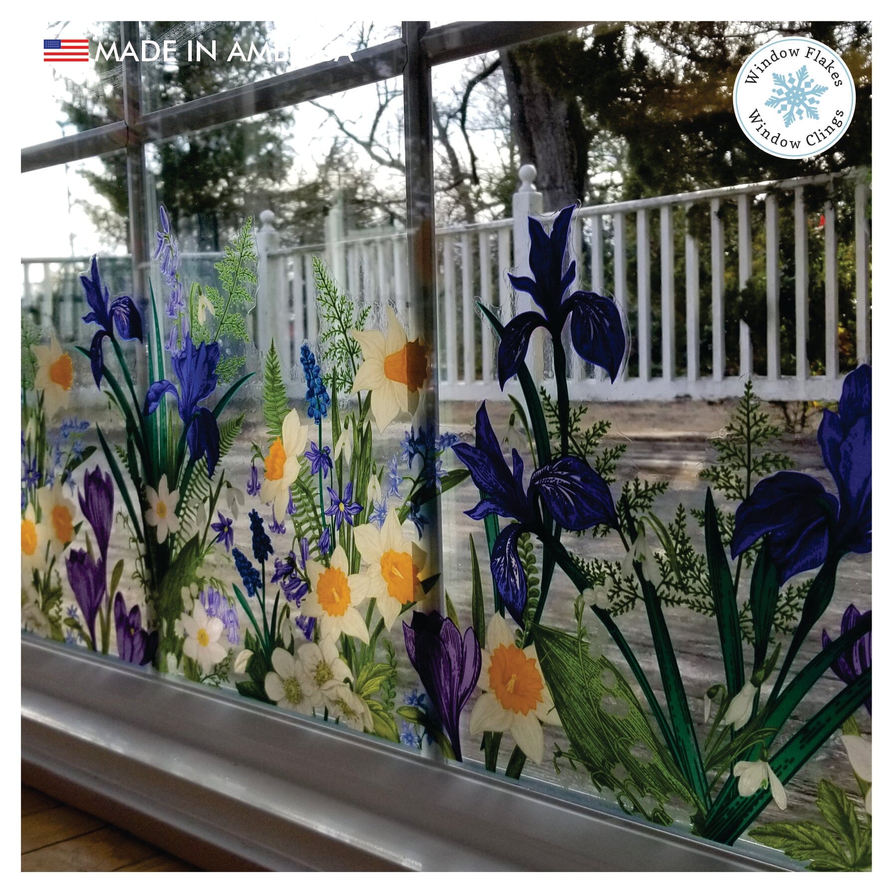 Botanical Spring Flowers Border | Wildflower Window Decal – Window Flakes