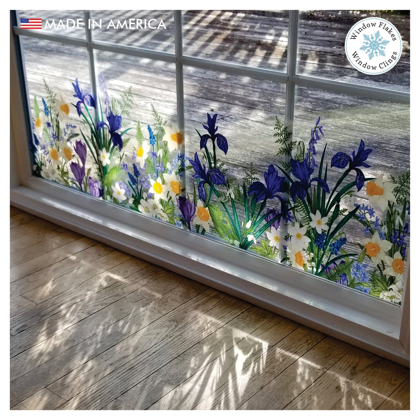 Botanical Spring Flowers Border | Wildflower Window Decal – Window Flakes