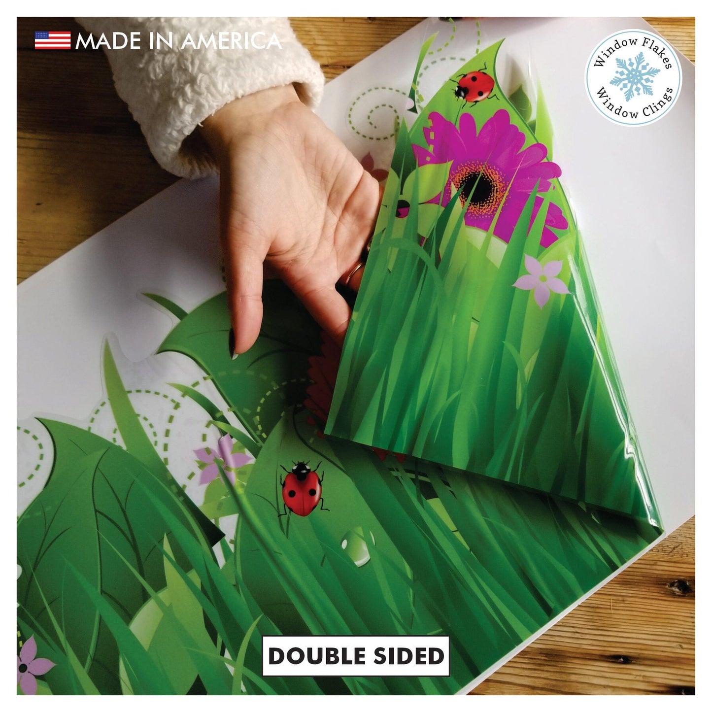 Grass Window Cling Border | Garden Window Art – Window Flakes