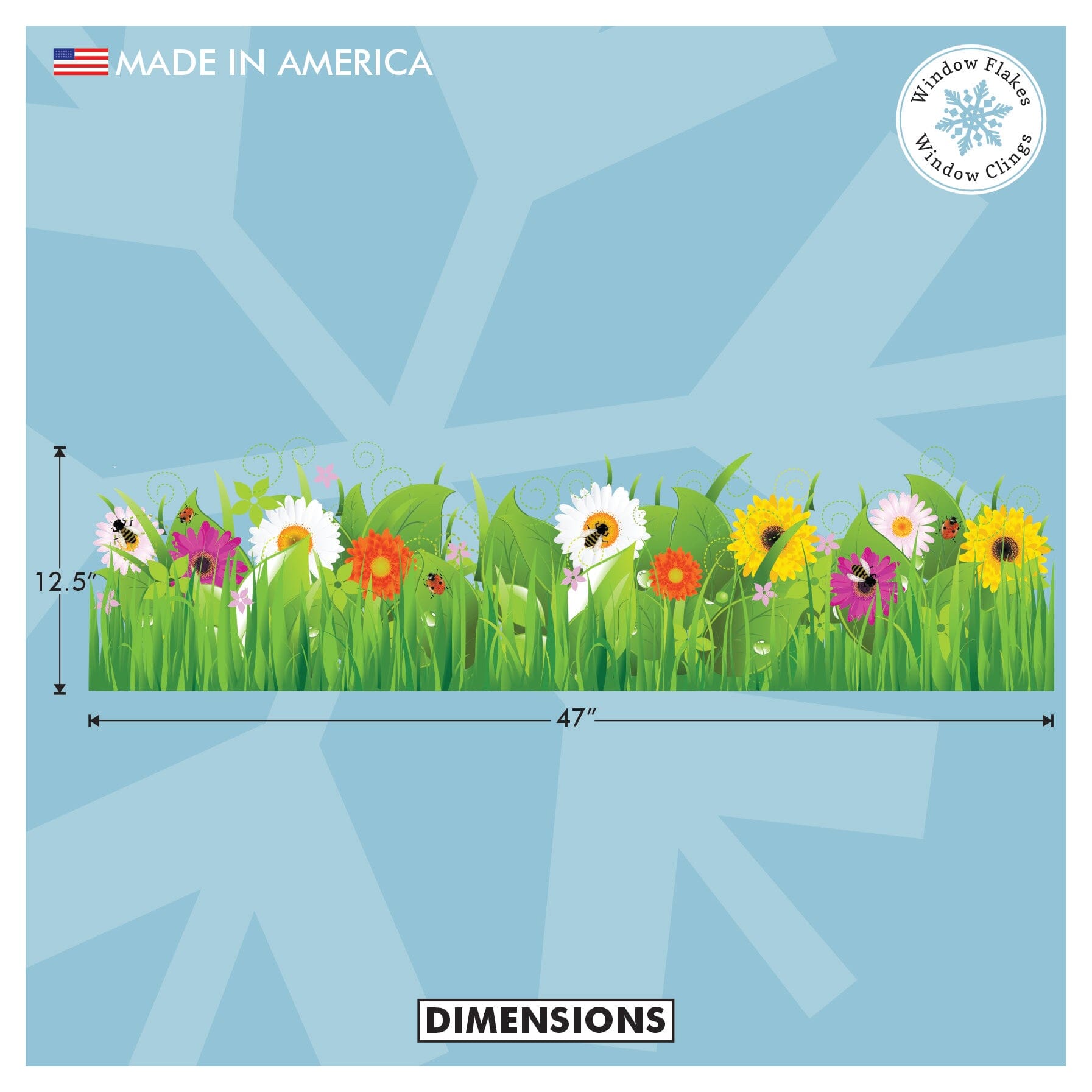Grass Window Cling Border | Garden Window Art – Window Flakes