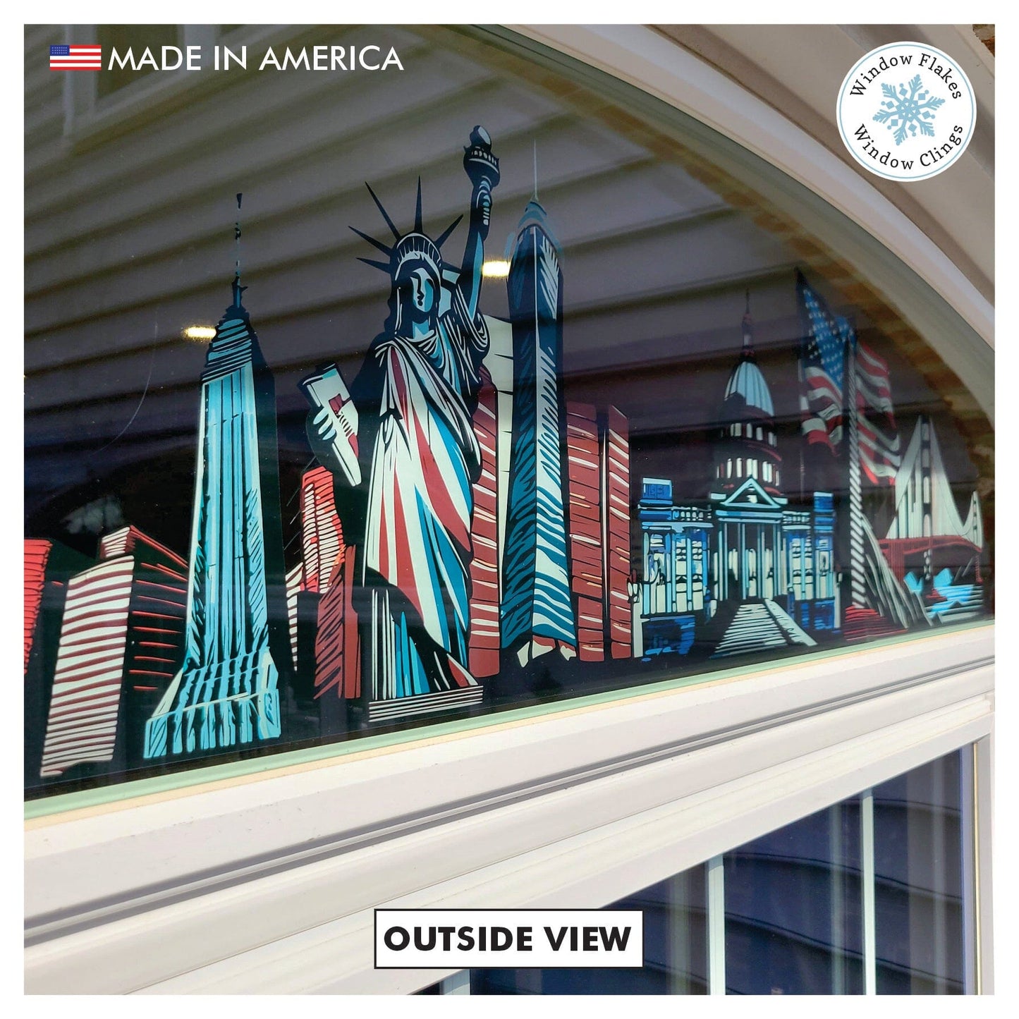 July 4th Border for Windows | USA Landmark Decoration – Window Flakes