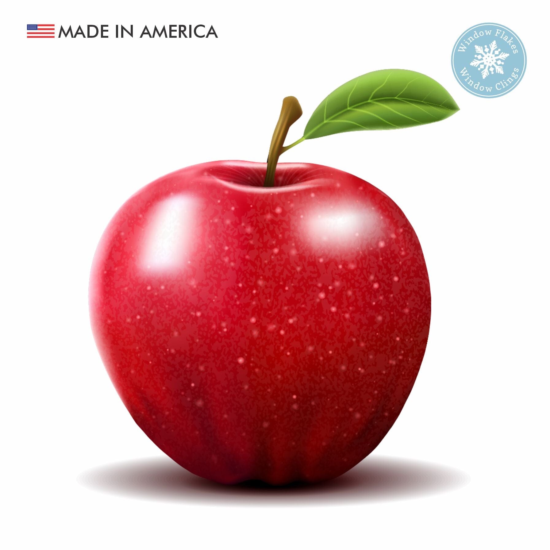 Window Flakes Apple Decal Window Clings Double Sided Made In America