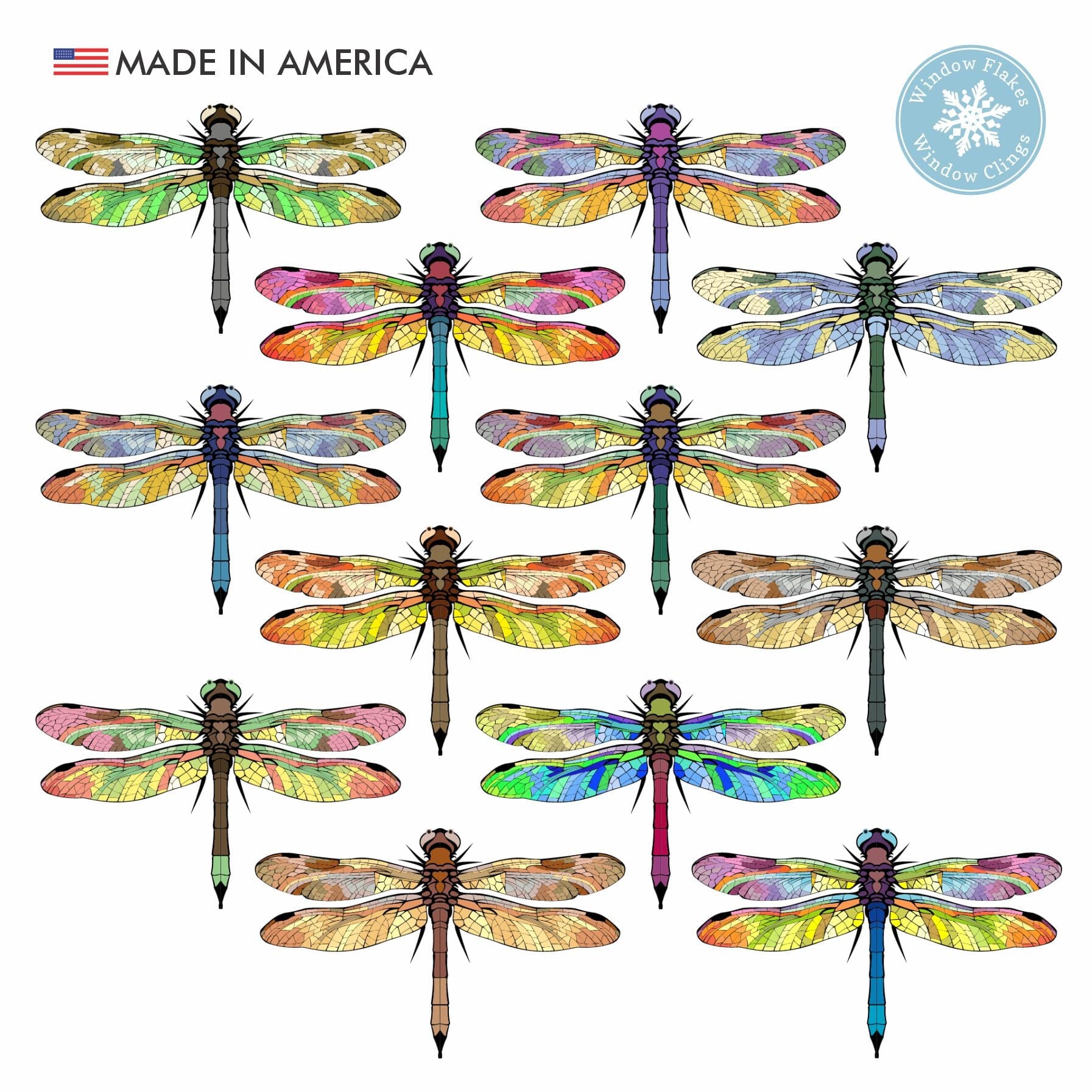 Dragonfly Window Clings | Dragonfly Window Decals (Set of 12) – Window ...