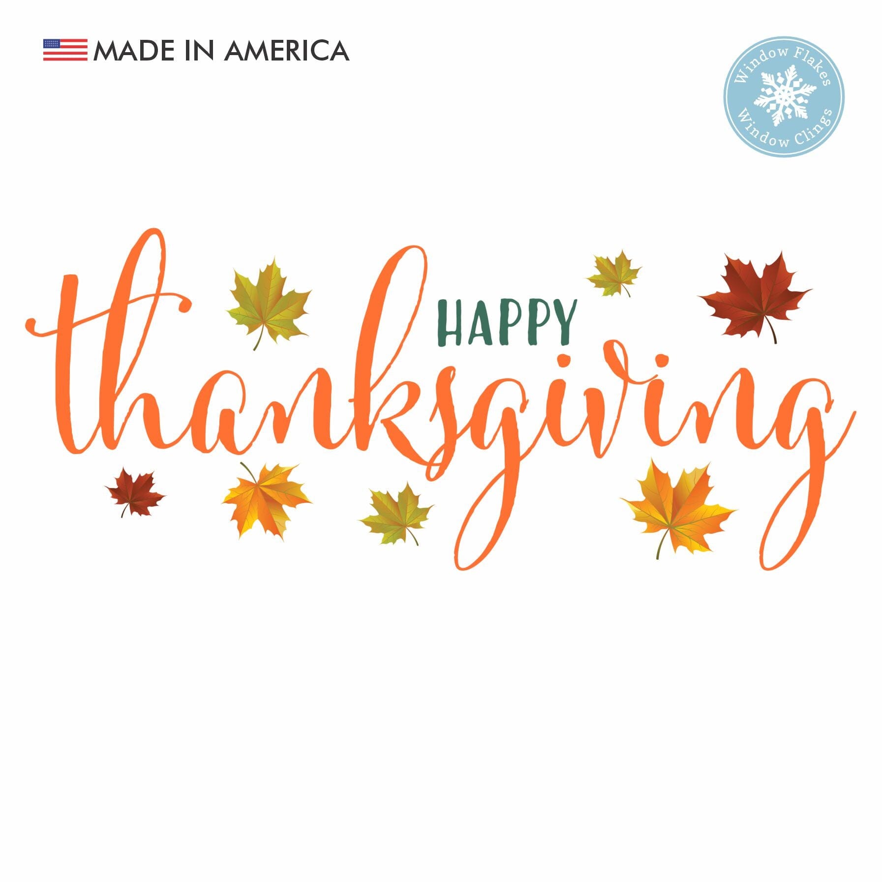 Happy Thanksgiving Window Cling Banner - Thanksgiving Decoration ...