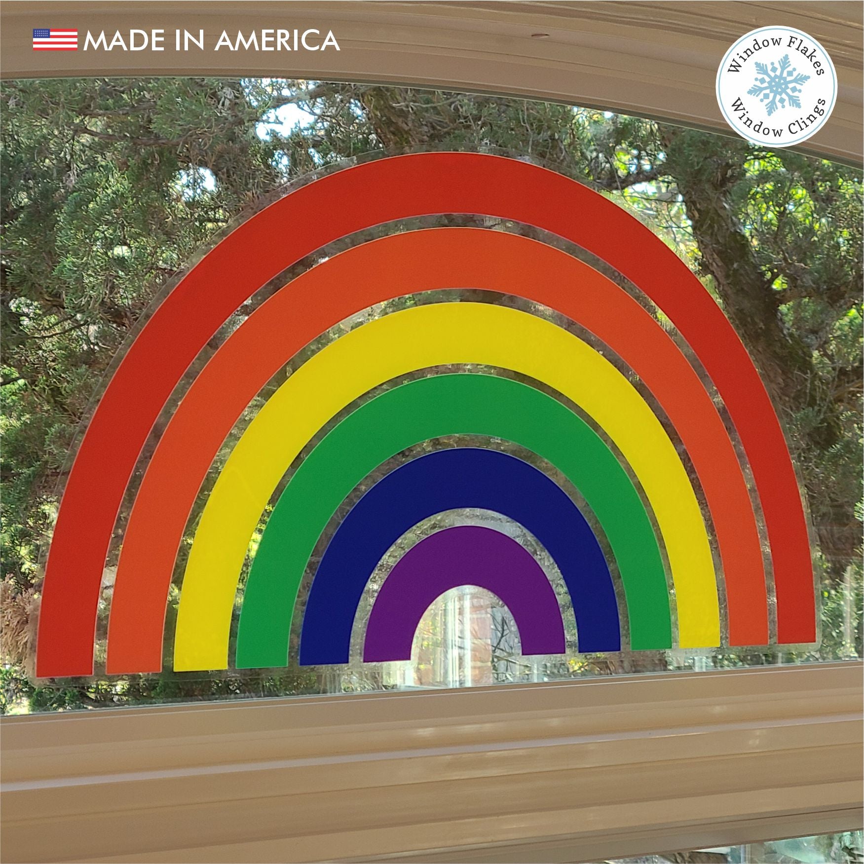 Pride Rainbow Window Decal | 24x12 Static Cling Decor Privacy Film ...