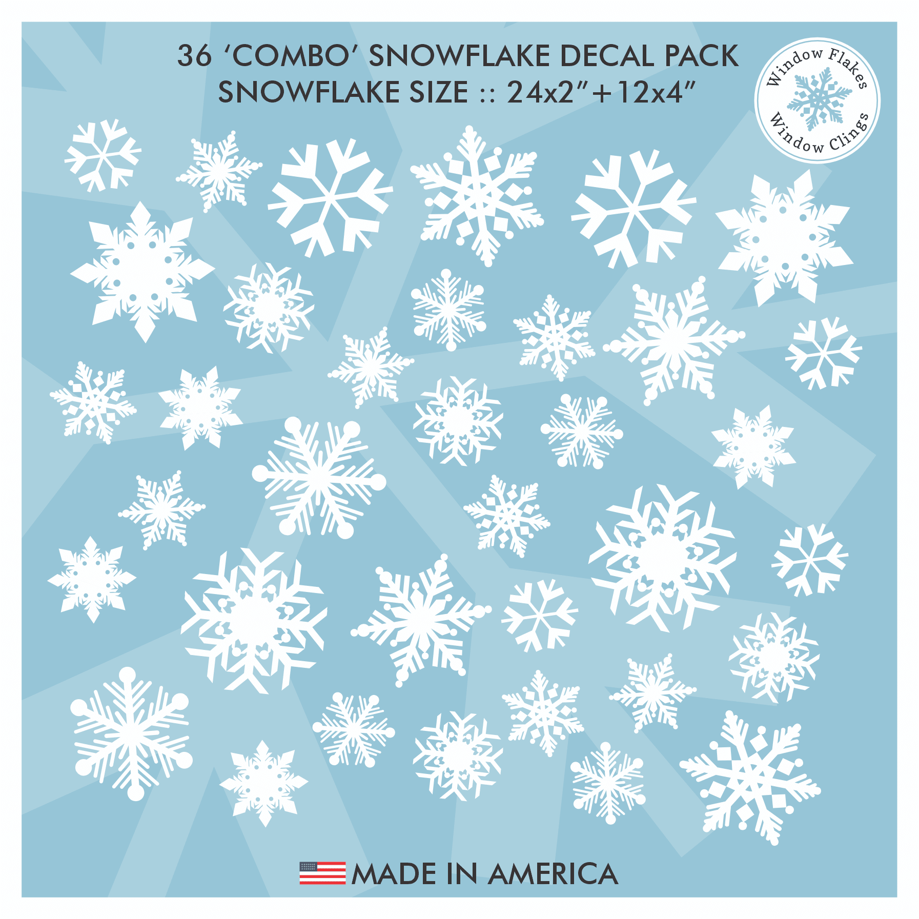Snowflake Window Clings - Snowflake Window Decals Combo Pack – Window ...