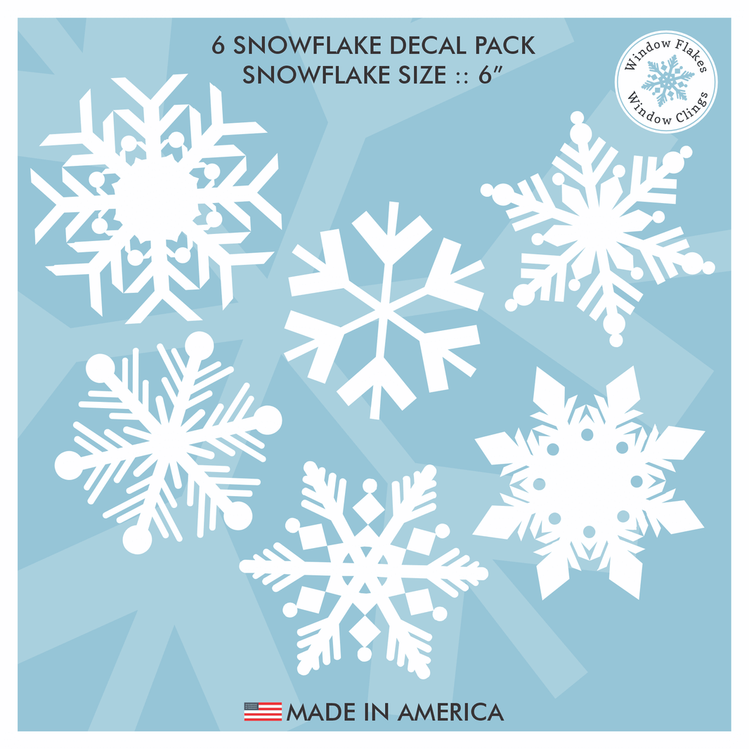 Snowflake Window Decals | Vinyl Snowflake Stickers – Window Flakes