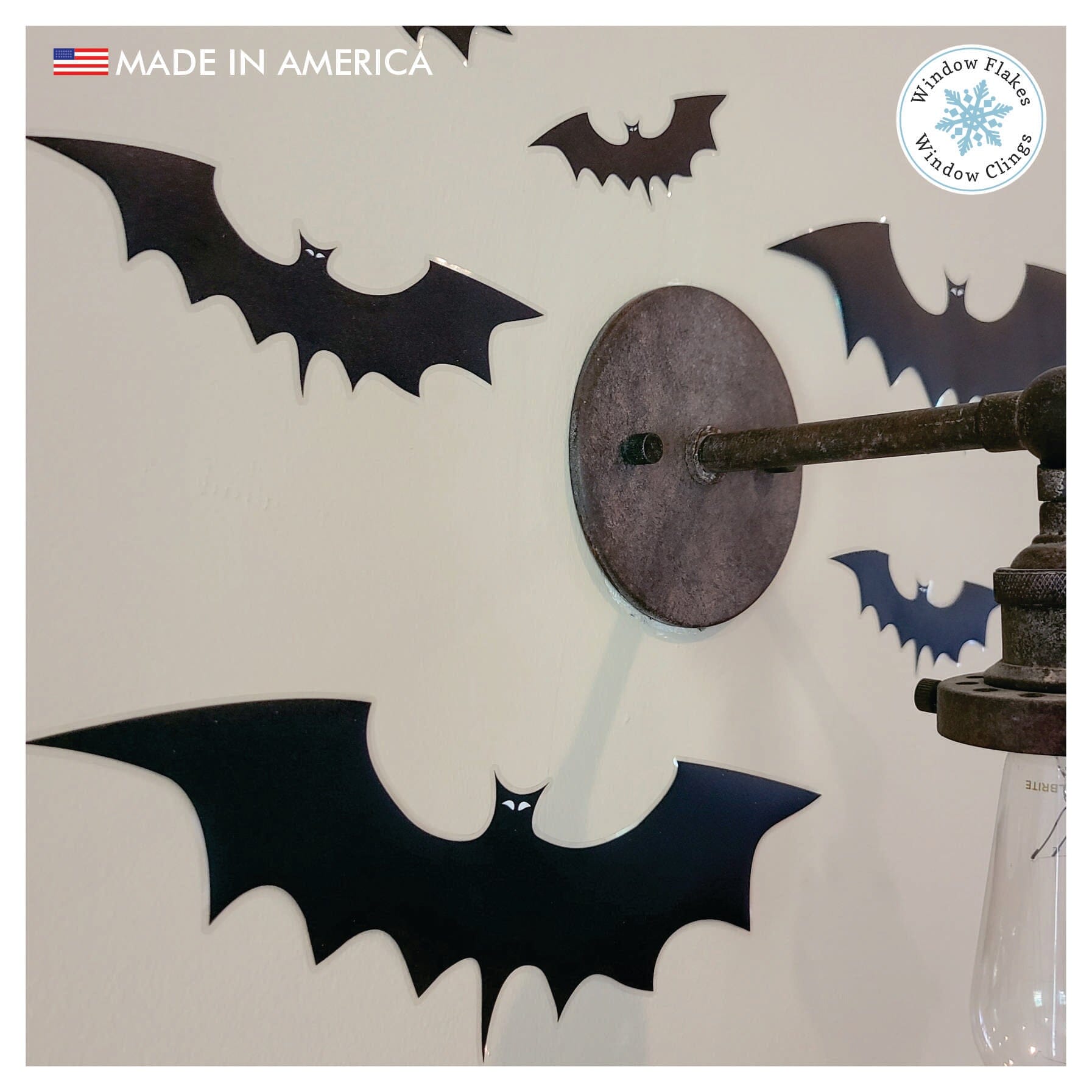 Halloween Bat Wall Cling Decals | Black Halloween Stickers – Window Flakes
