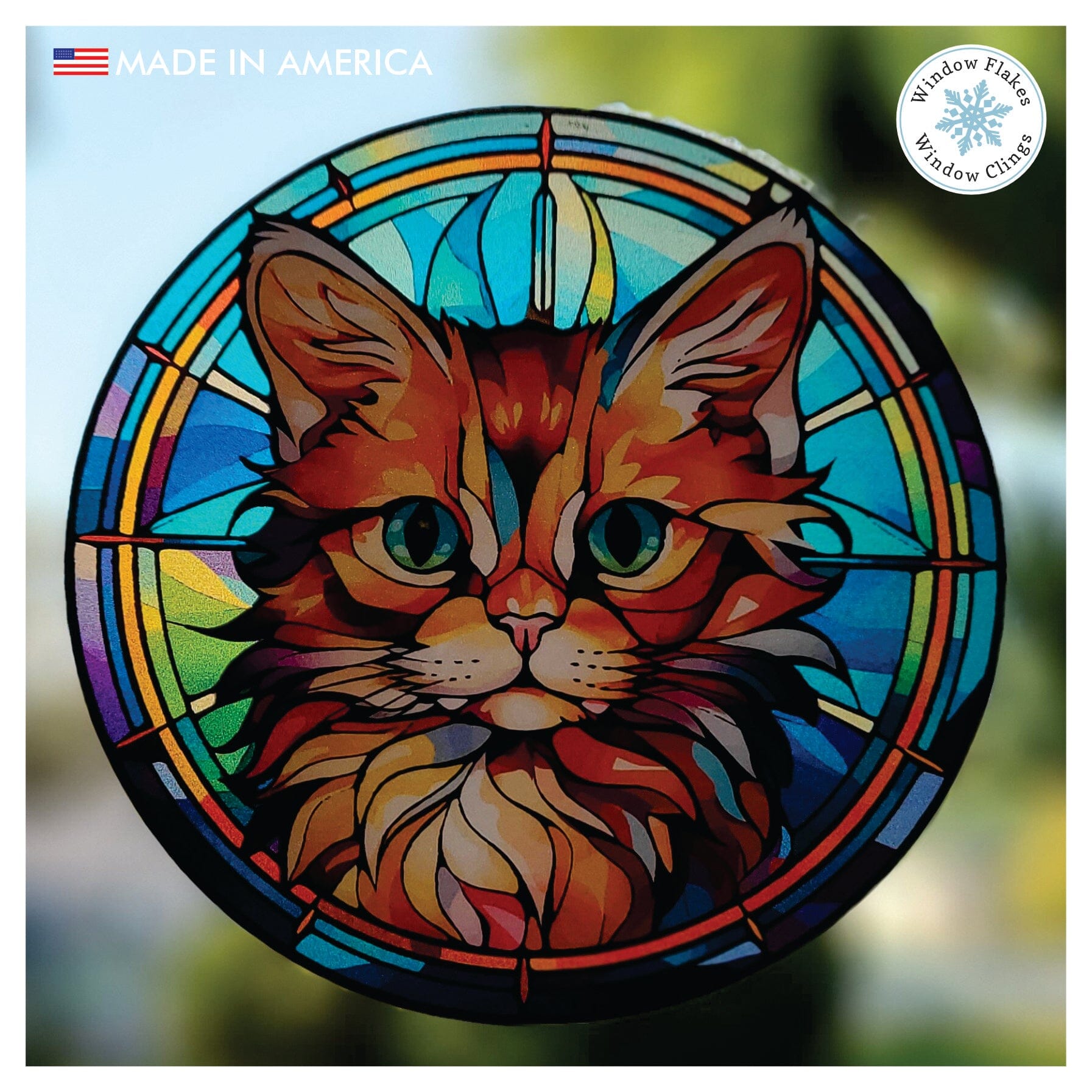 Stained Glass Cat Suncatcher Window Clings (Set of 3) – Window Flakes