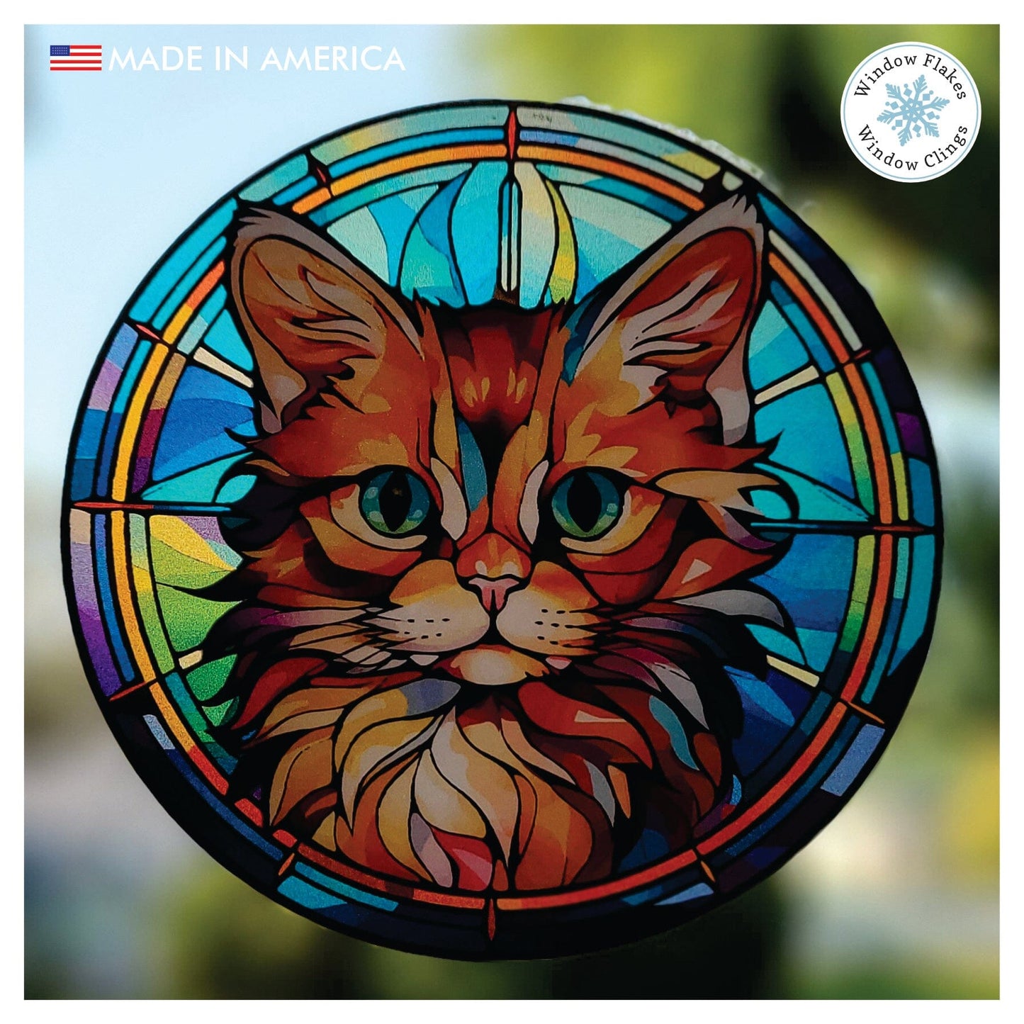 Stained Glass Cat Suncatcher Window Clings (Set of 3) – Window Flakes