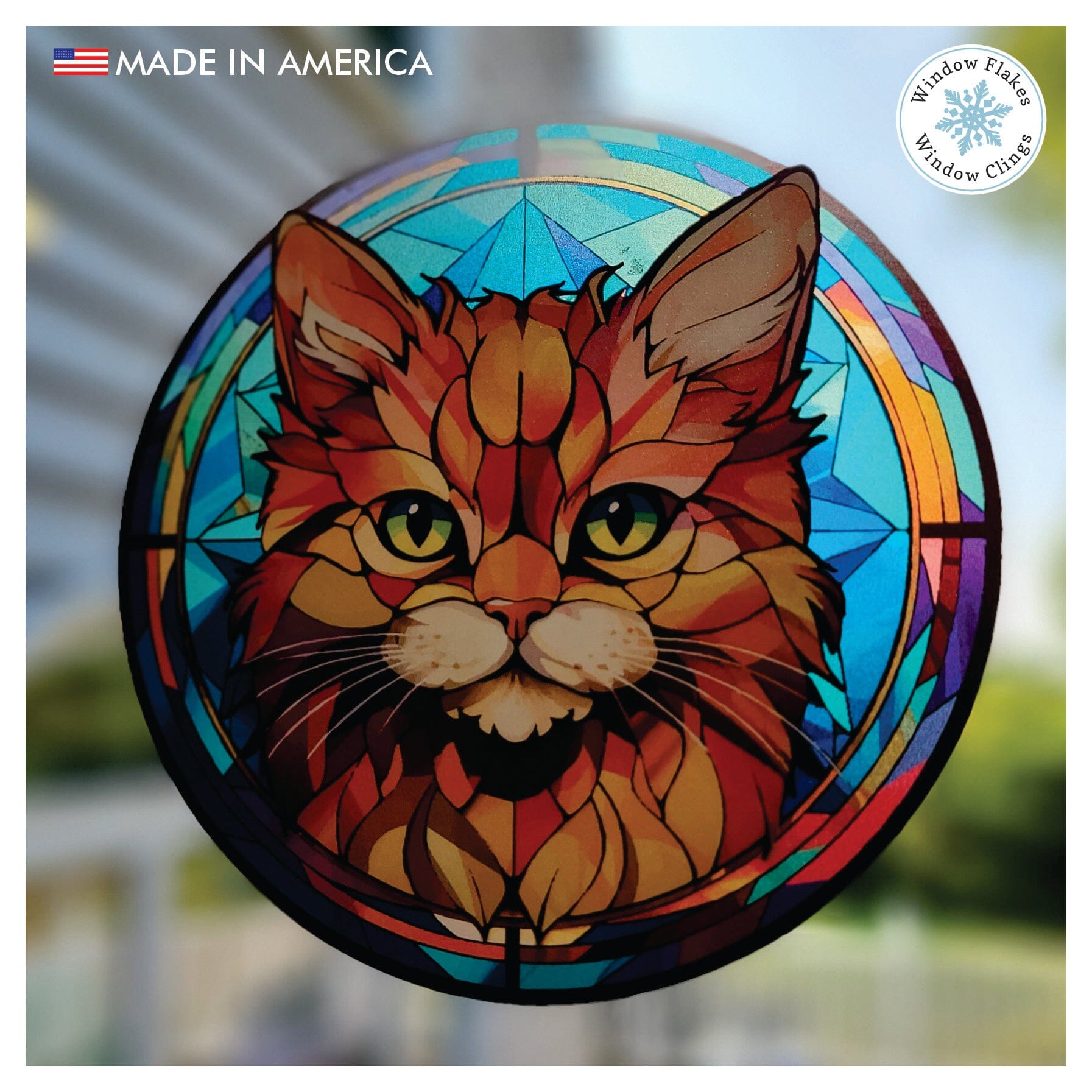 Stained Glass Cat Suncatcher Window Clings (Set of 3) – Window Flakes