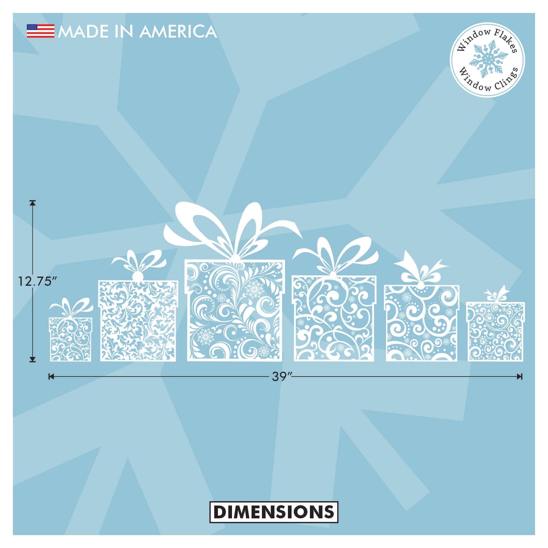 Gift Window Border Decal - Hanging Gift Window Stickers – Window Flakes