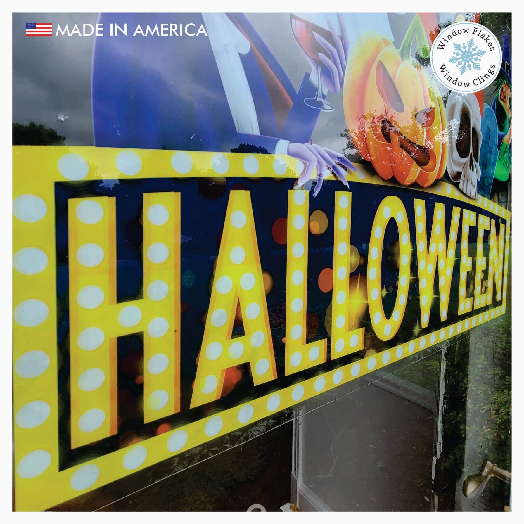 Cast of Halloween Window Cling Full Color Double Sided Decal 24" x 16 ...