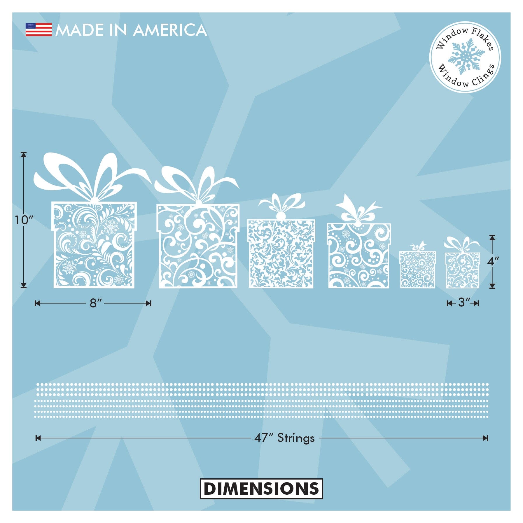 39" Gift Border Decal Cling – Window Flakes