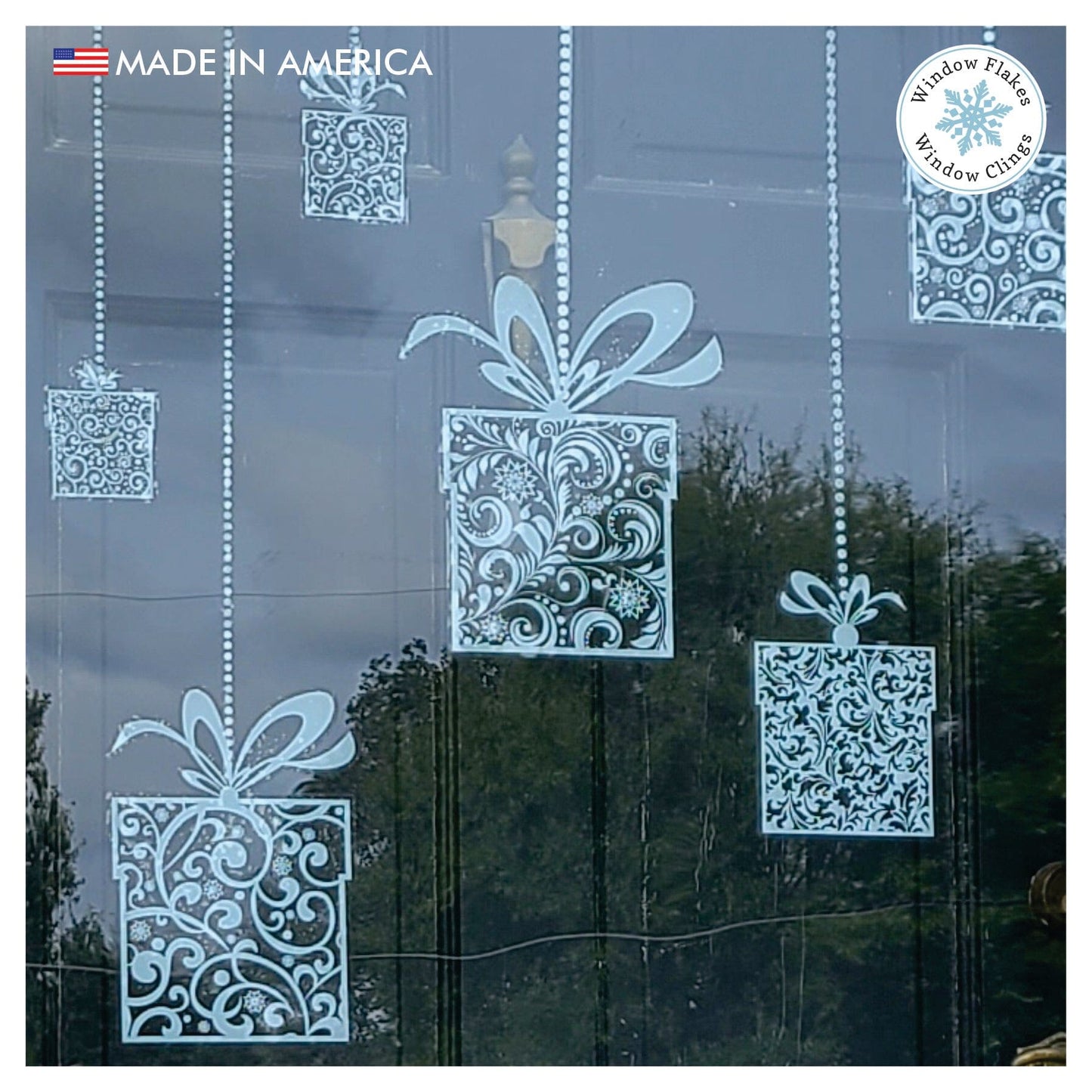 Classic Hanging Gifts Decals Clings. Set of 6. $36. From Window Flakes