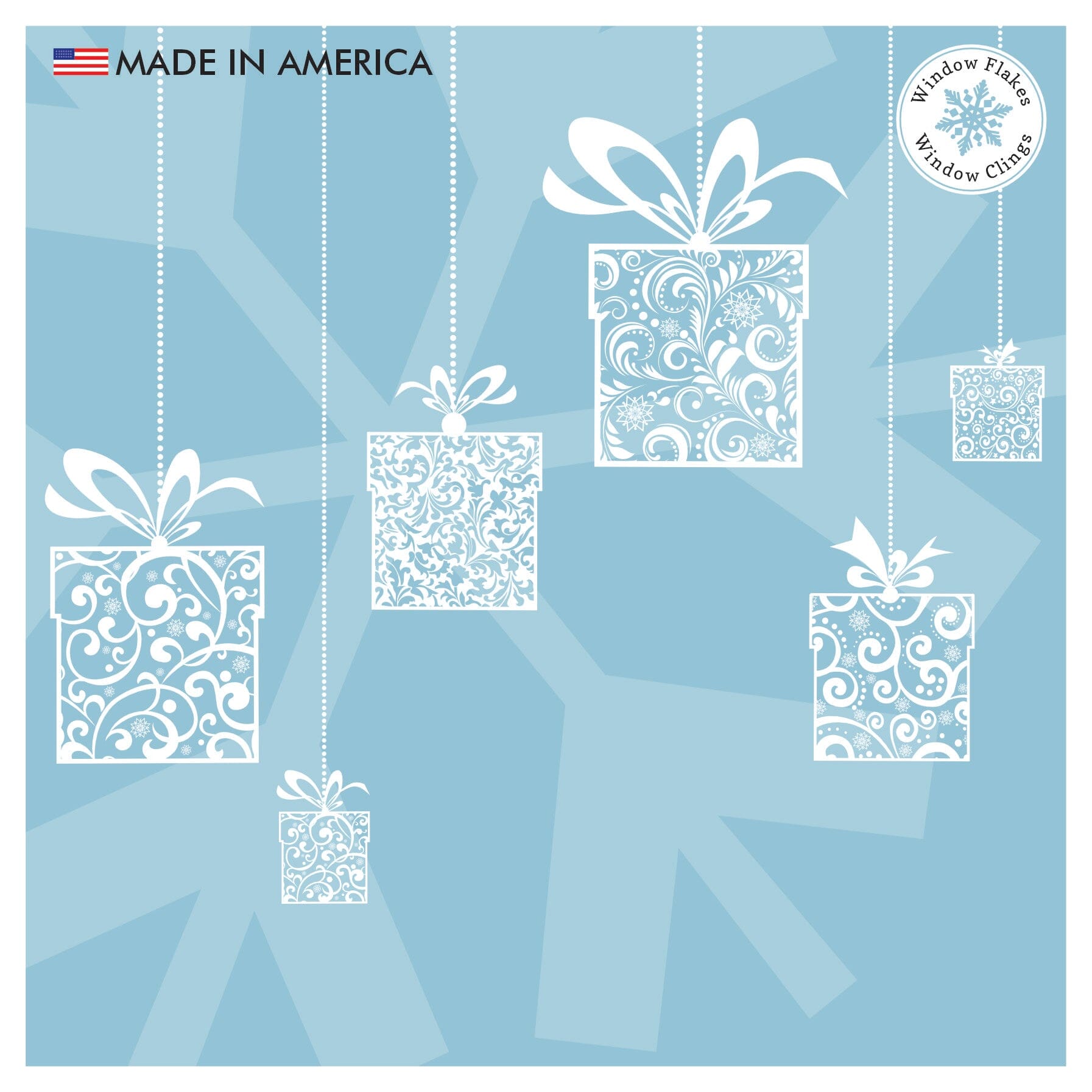 Classic Hanging Gifts Decals Clings. Set of 6. $36. From Window Flakes