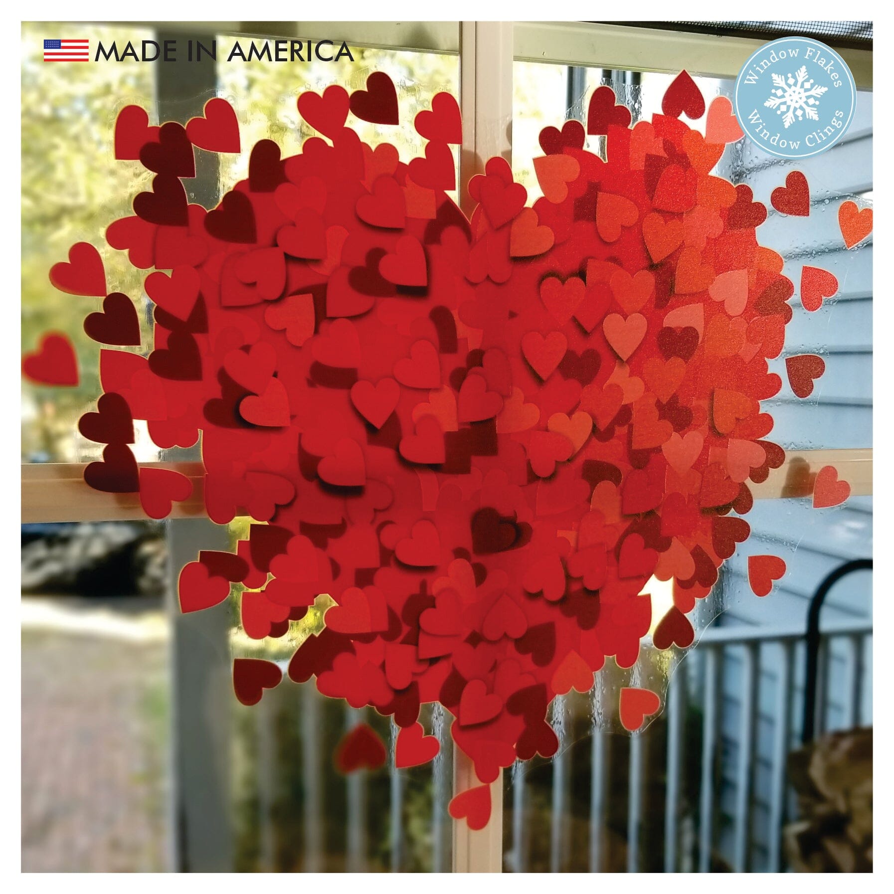 Heart of Hearts Valentines, Wedding, Bridal Window Cling Window Flakes