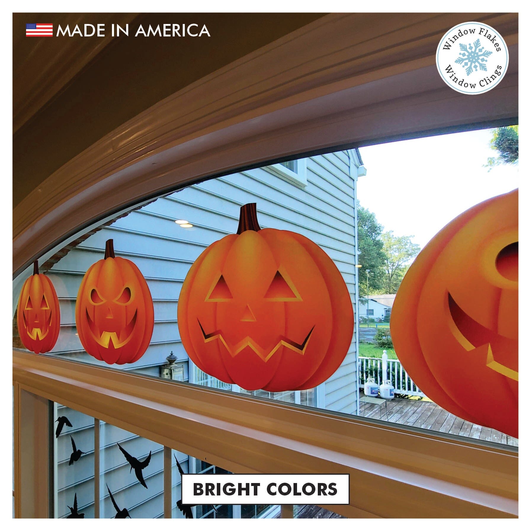 Large Pumpkin Window Clings | Jack-O-Lantern Decals/Stickers – Window ...