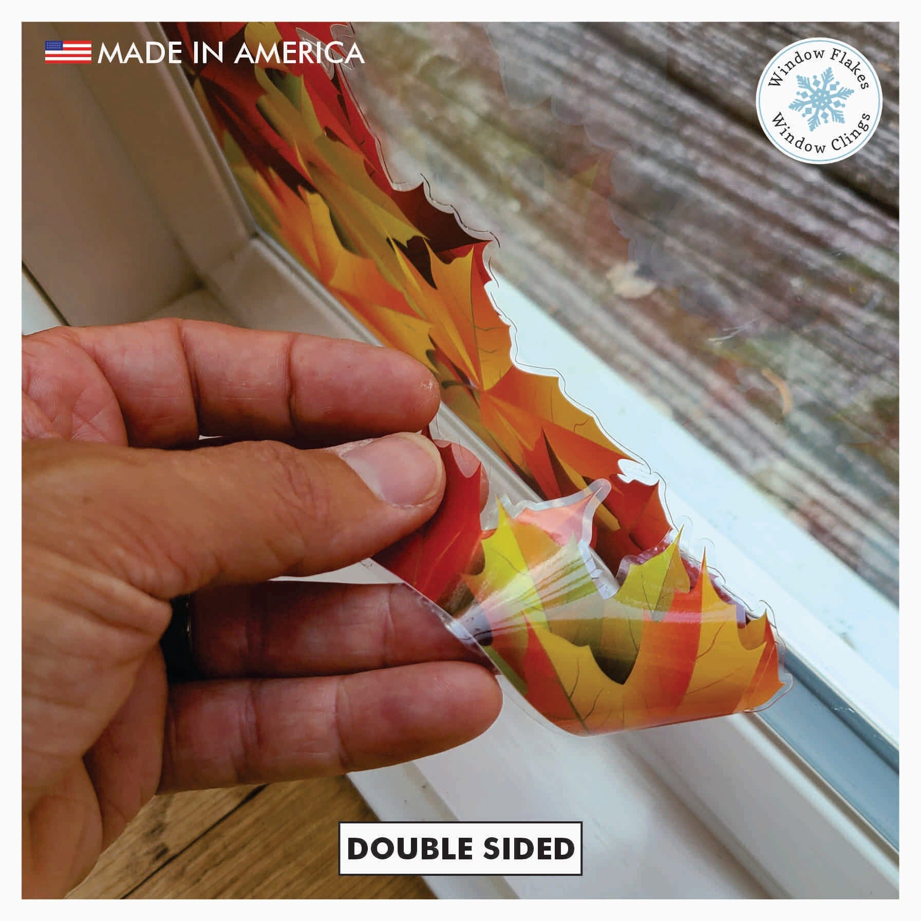 Fall Leaf Corner Window Clings - Thanksgiving Decoration - Fall Leaves ...