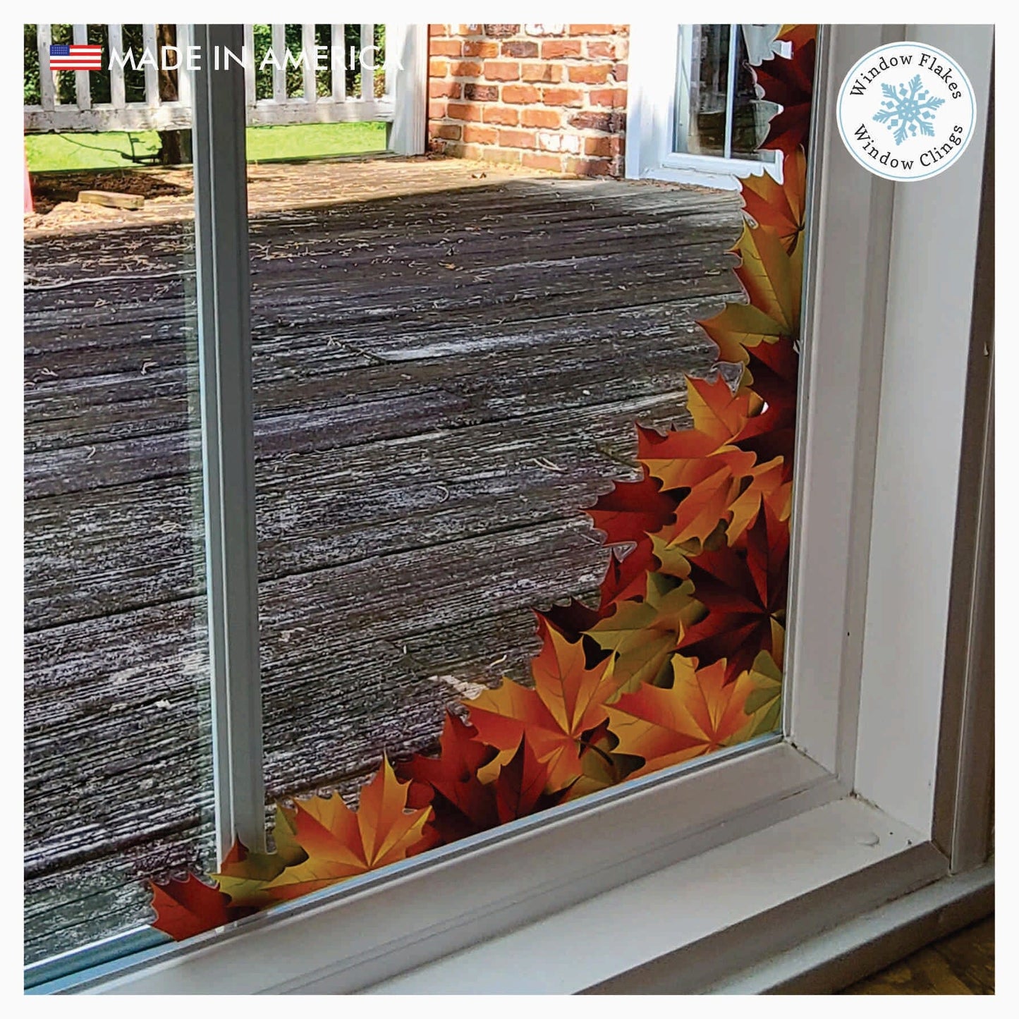 Fall Leaf Corner Window Clings - Thanksgiving Decoration - Fall Leaves ...