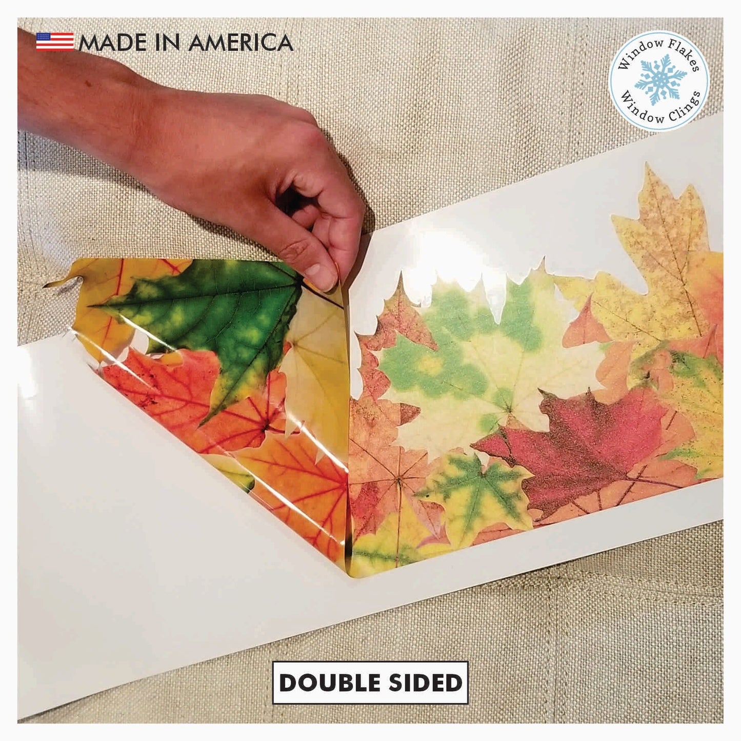 Fall Leaf Border Window Cling. 47" x 7". Fall Thanksgiving Decoration ...