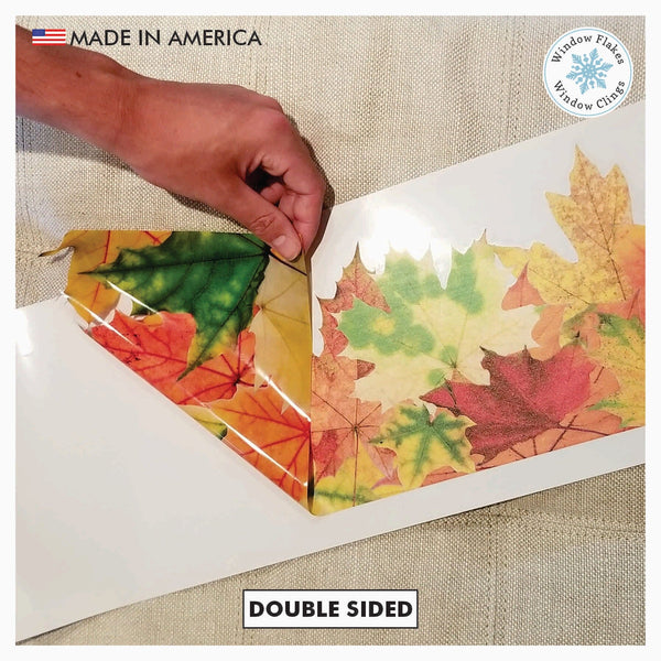 Fall/Autumn Leaves Border Window Cling | Window Flakes