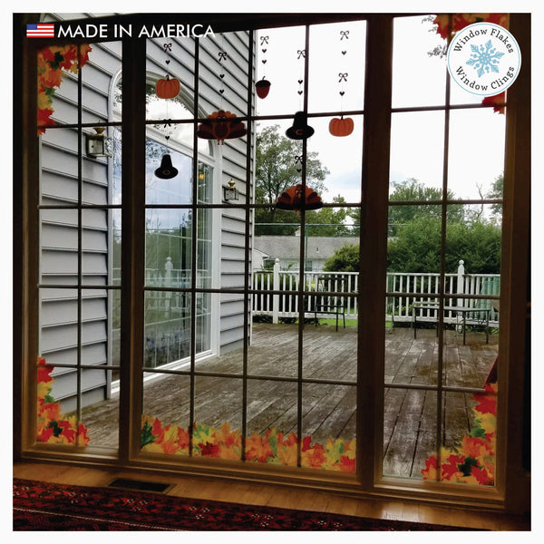 Fall/Autumn Leaves Border Window Cling | Window Flakes