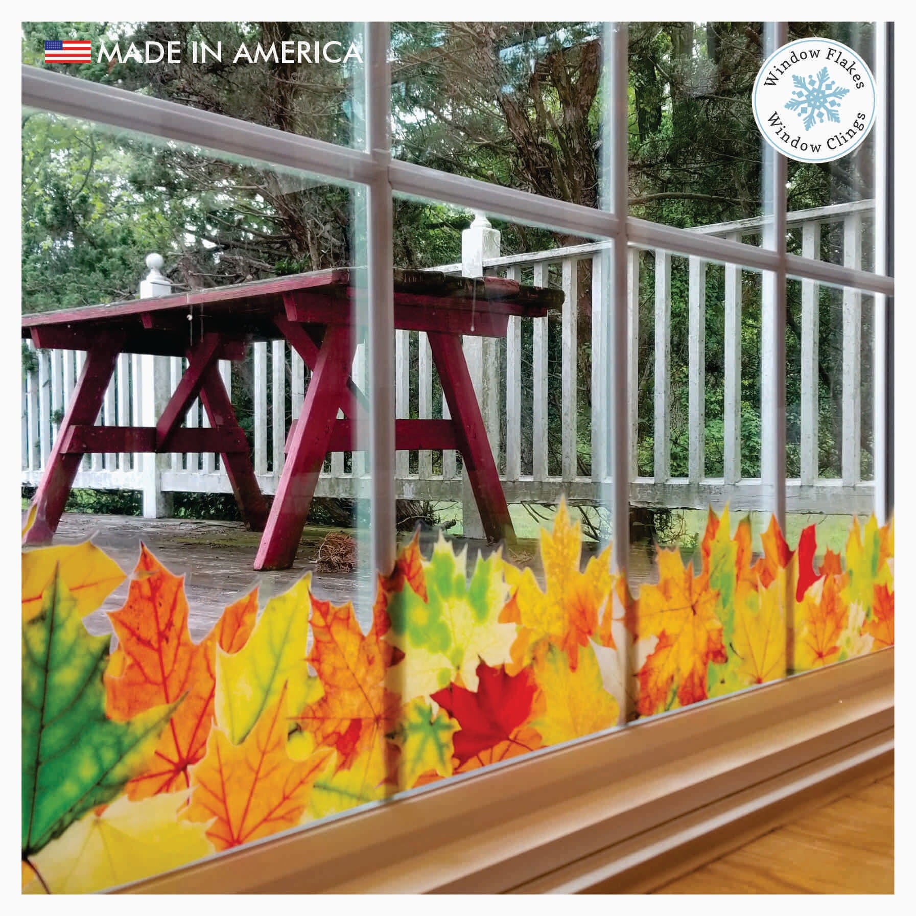 Fall/Autumn Leaves Border Window Cling | Window Flakes