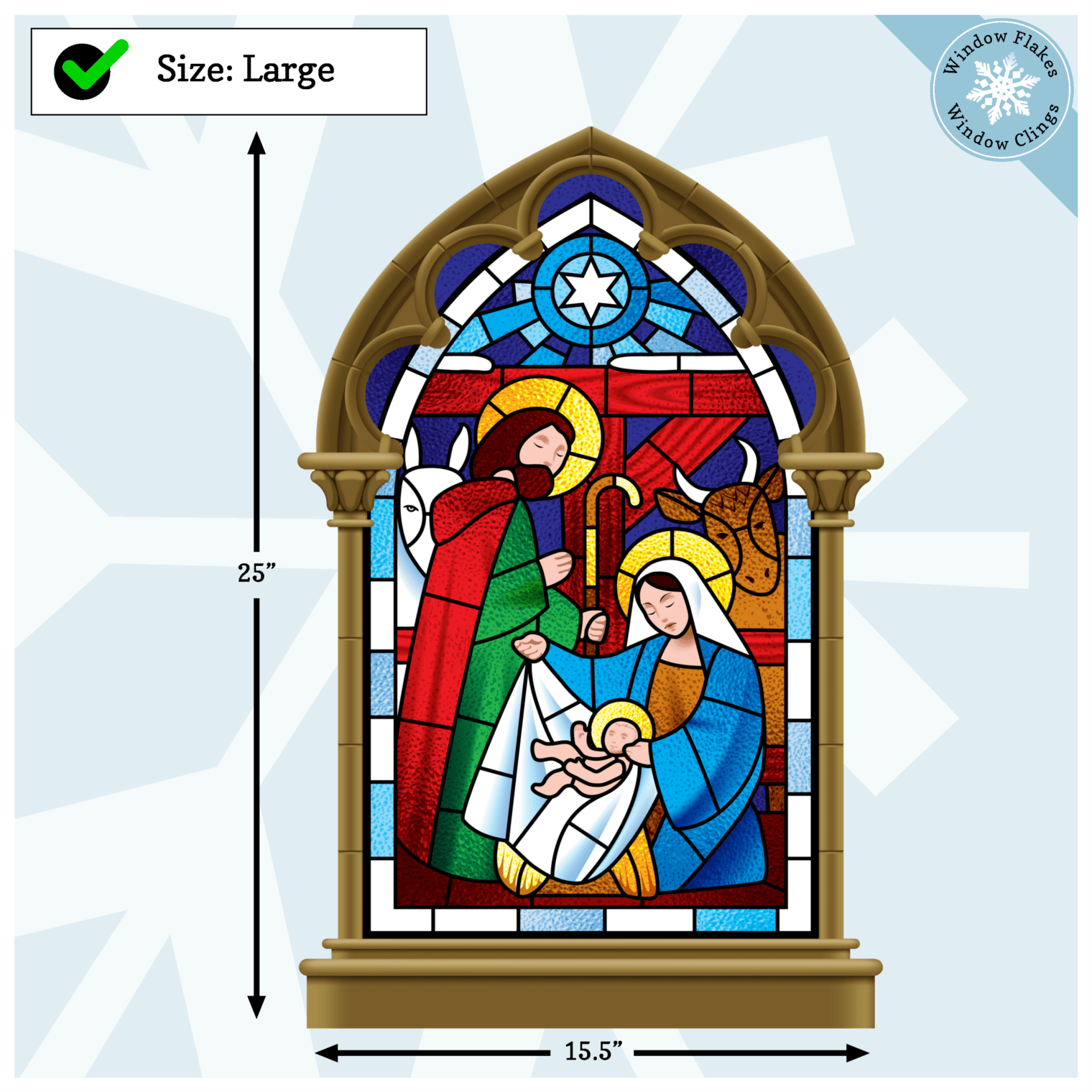 Nativity Scene Stained Glass Pattern