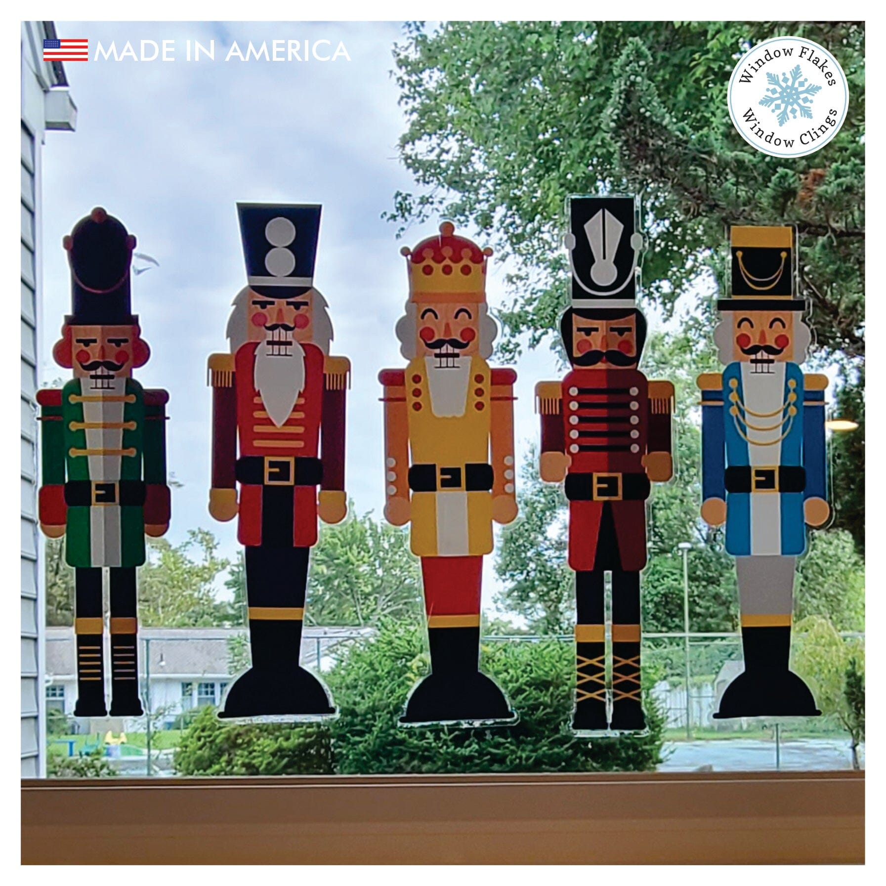 Christmas Nutcracker Window Clings/Stickers Display – Window Flakes