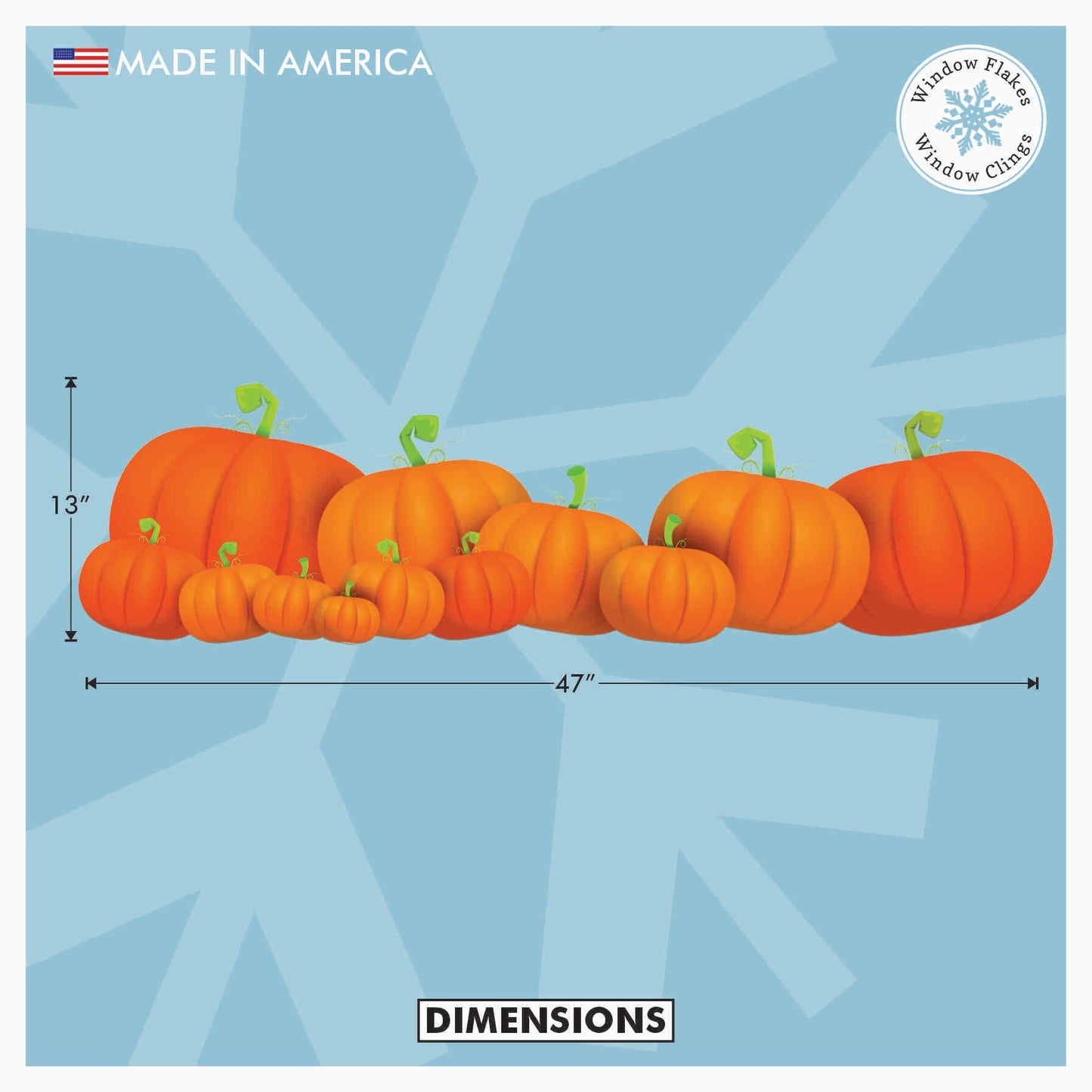 Thanksgiving Pumpkin Border Window Display | Window Flakes