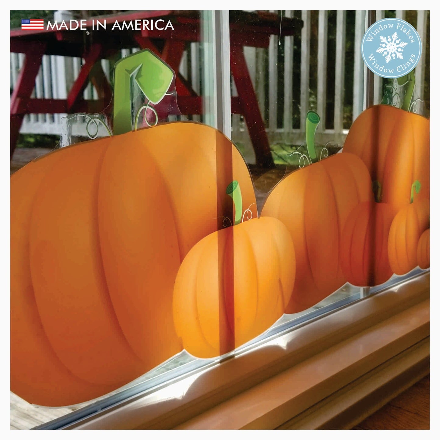 Thanksgiving Pumpkin Border Window Display | Window Flakes