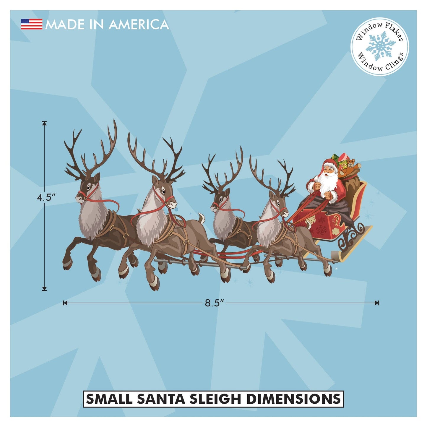 Christmas Santa Sleigh Window Cling (Set of 2) – Window Flakes
