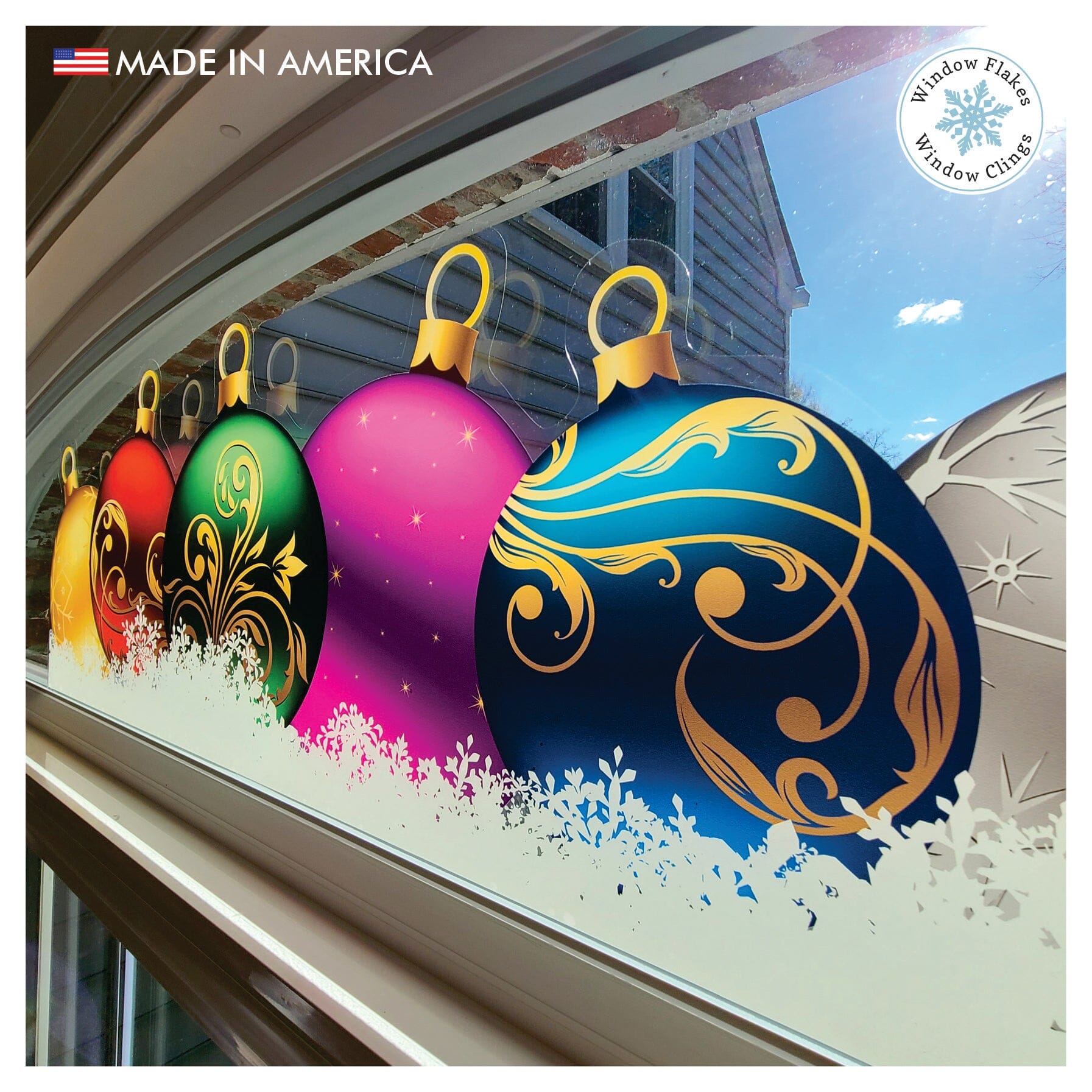 47" Christmas Garland Border Window Cling – Window Flakes