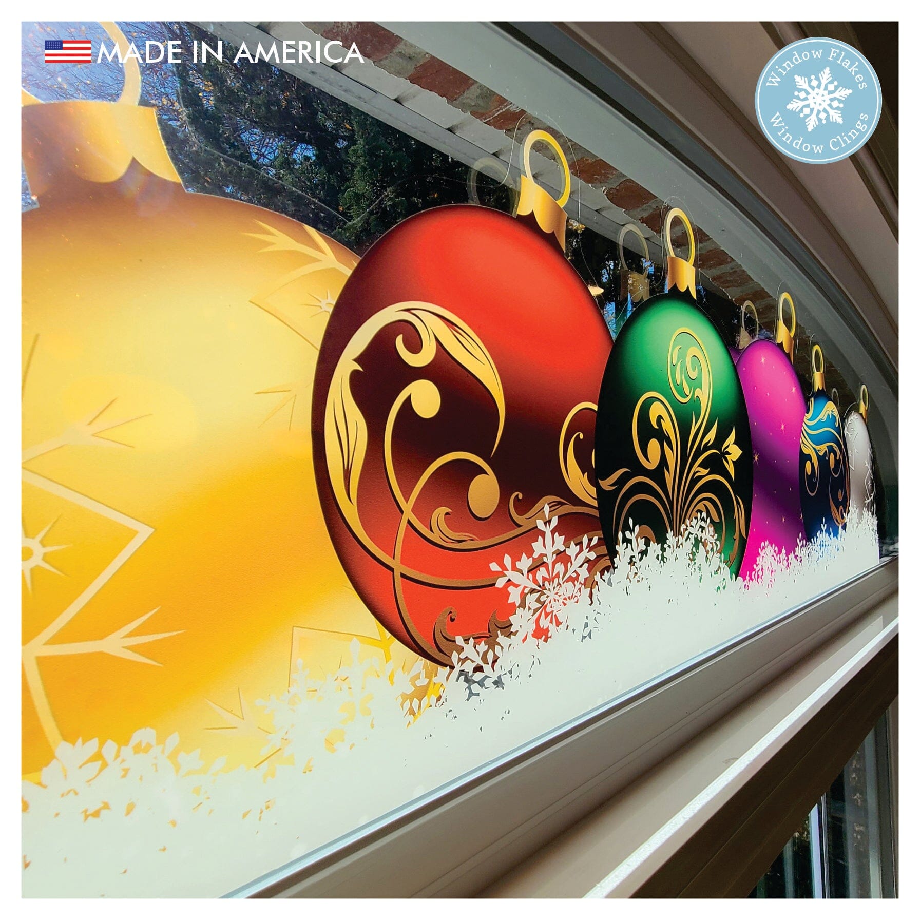 47" Christmas Garland Border Window Cling – Window Flakes