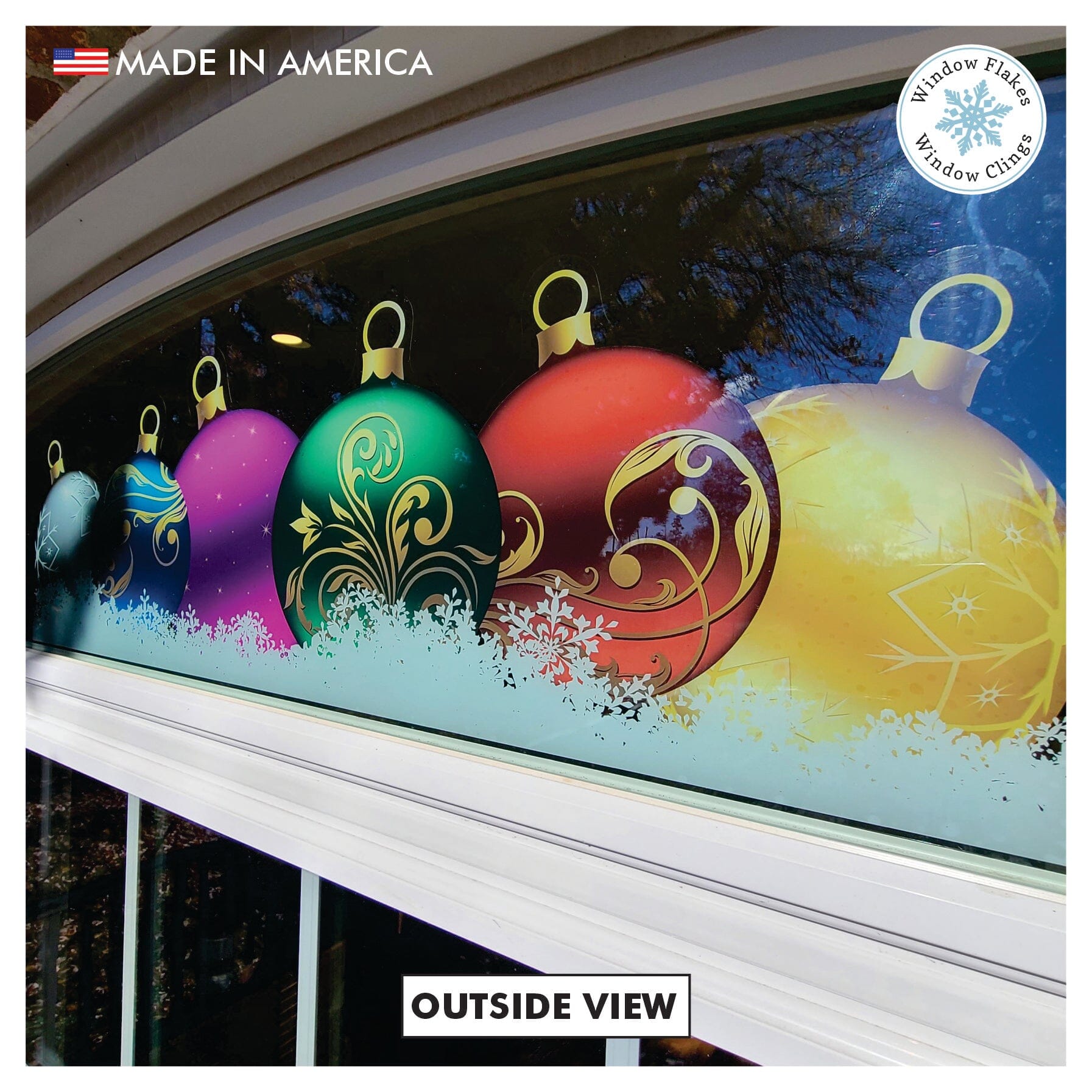 47" Christmas Garland Border Window Cling – Window Flakes