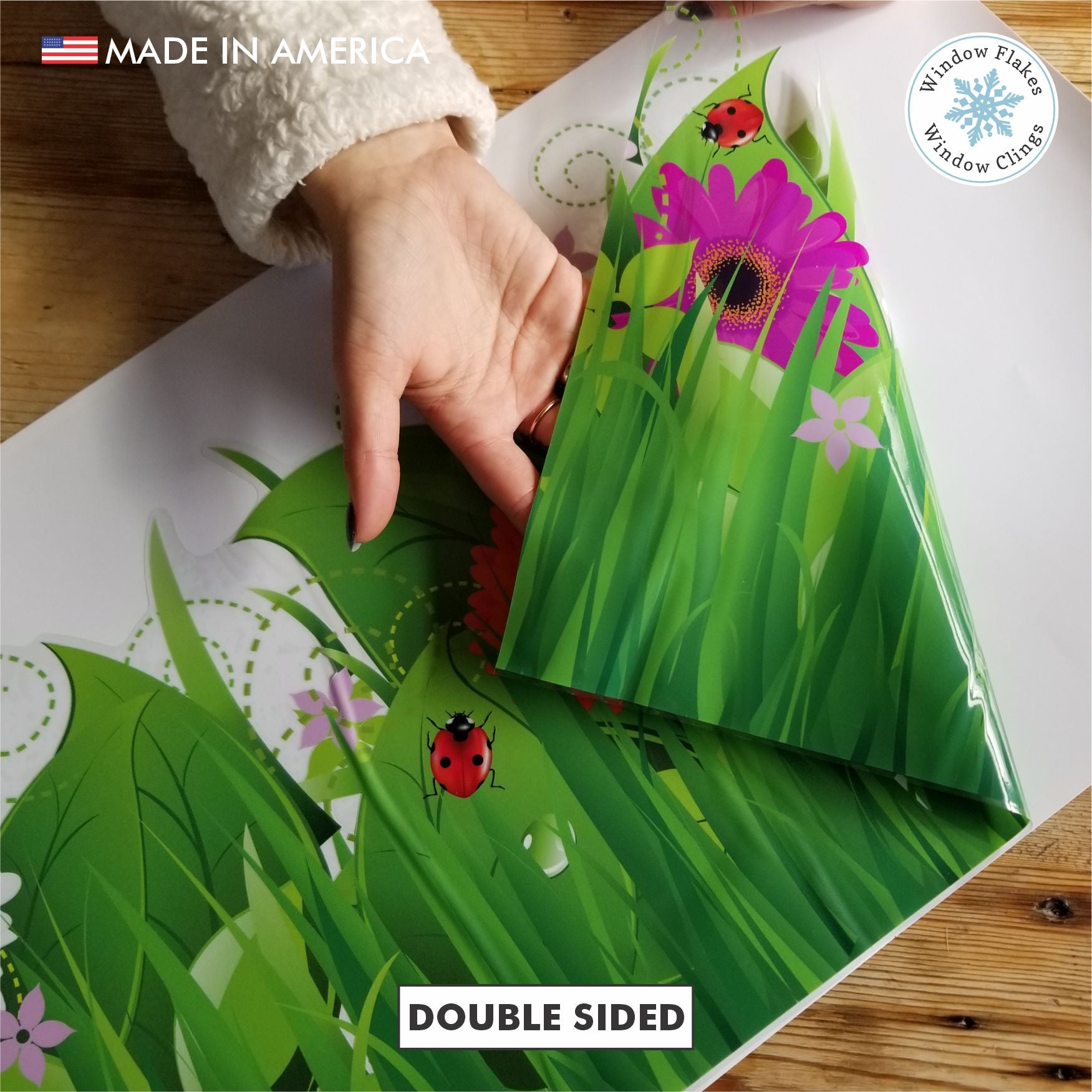 Wild Grass Window Cling Border - Double Sided Floral Art – Window Flakes